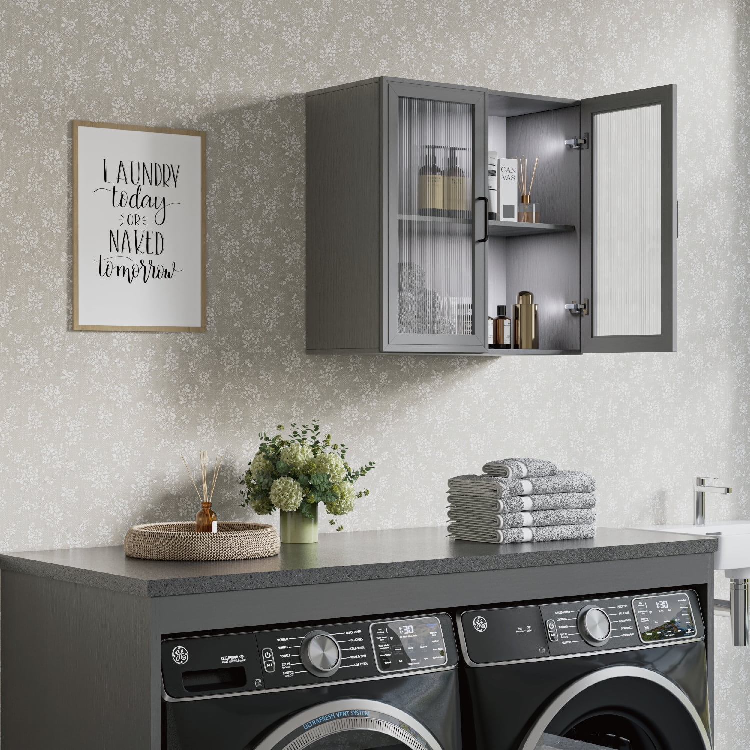 POLIHOME 24" LED Wall Storage Cabinets - Walmart.com