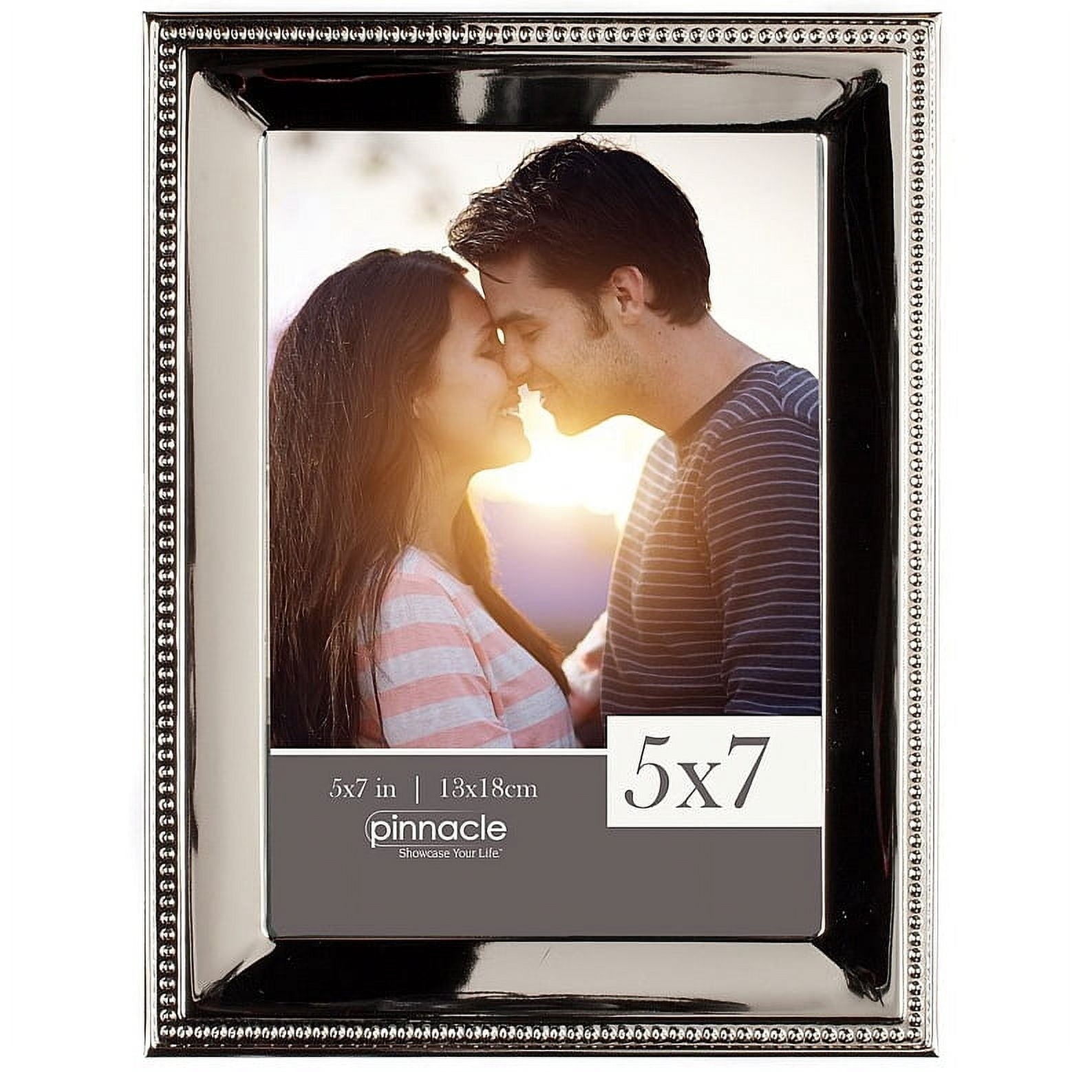 POLISHED SILVER W BEAD TRIM Frame 5x7 by Pinnacle trade - 5x7 - Walmart.com