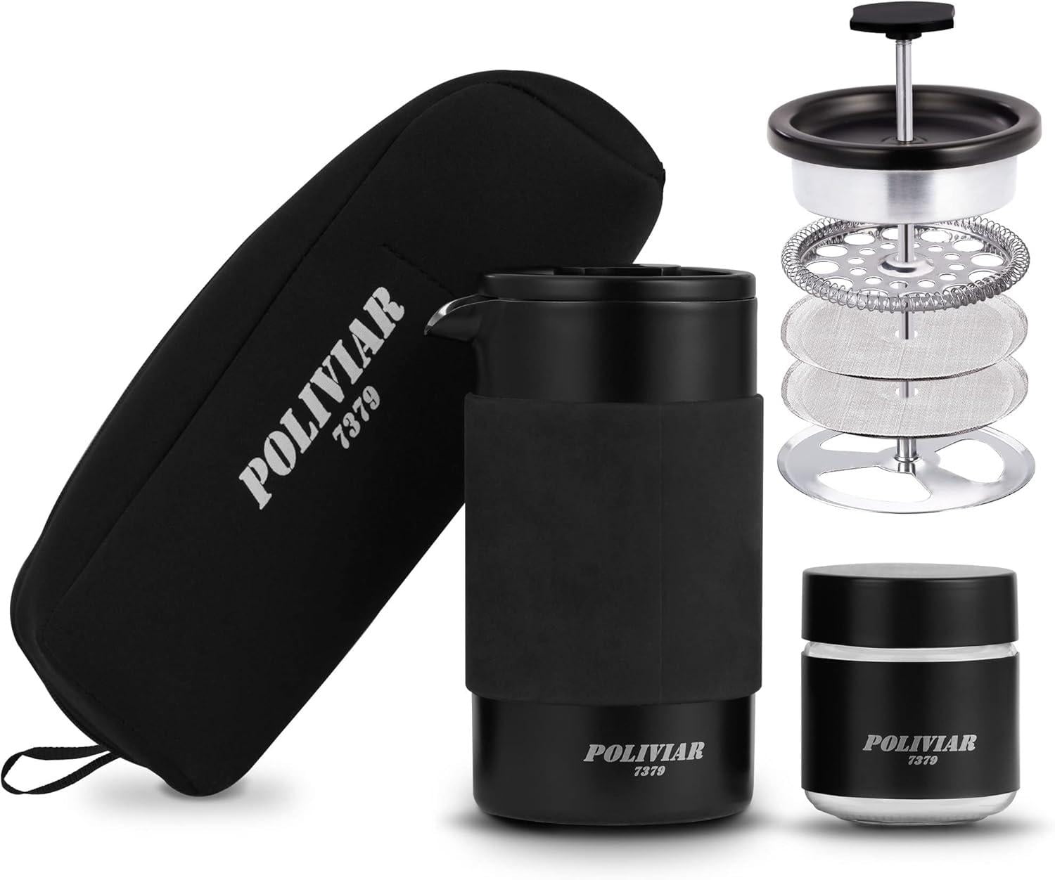 POLIVIAR French Press Coffee Maker, 12 oz Portable French Press with ...