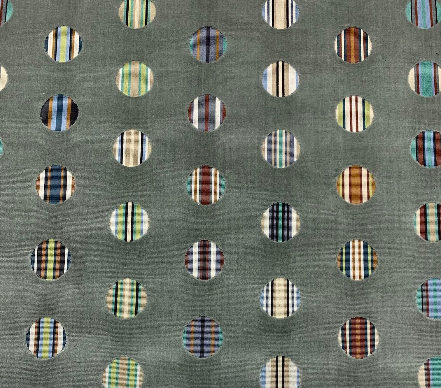 POLLACK & ASSOCIATES PEEP SHOW VISTA GRAY VELVET FURNITURE FABRIC BY ...