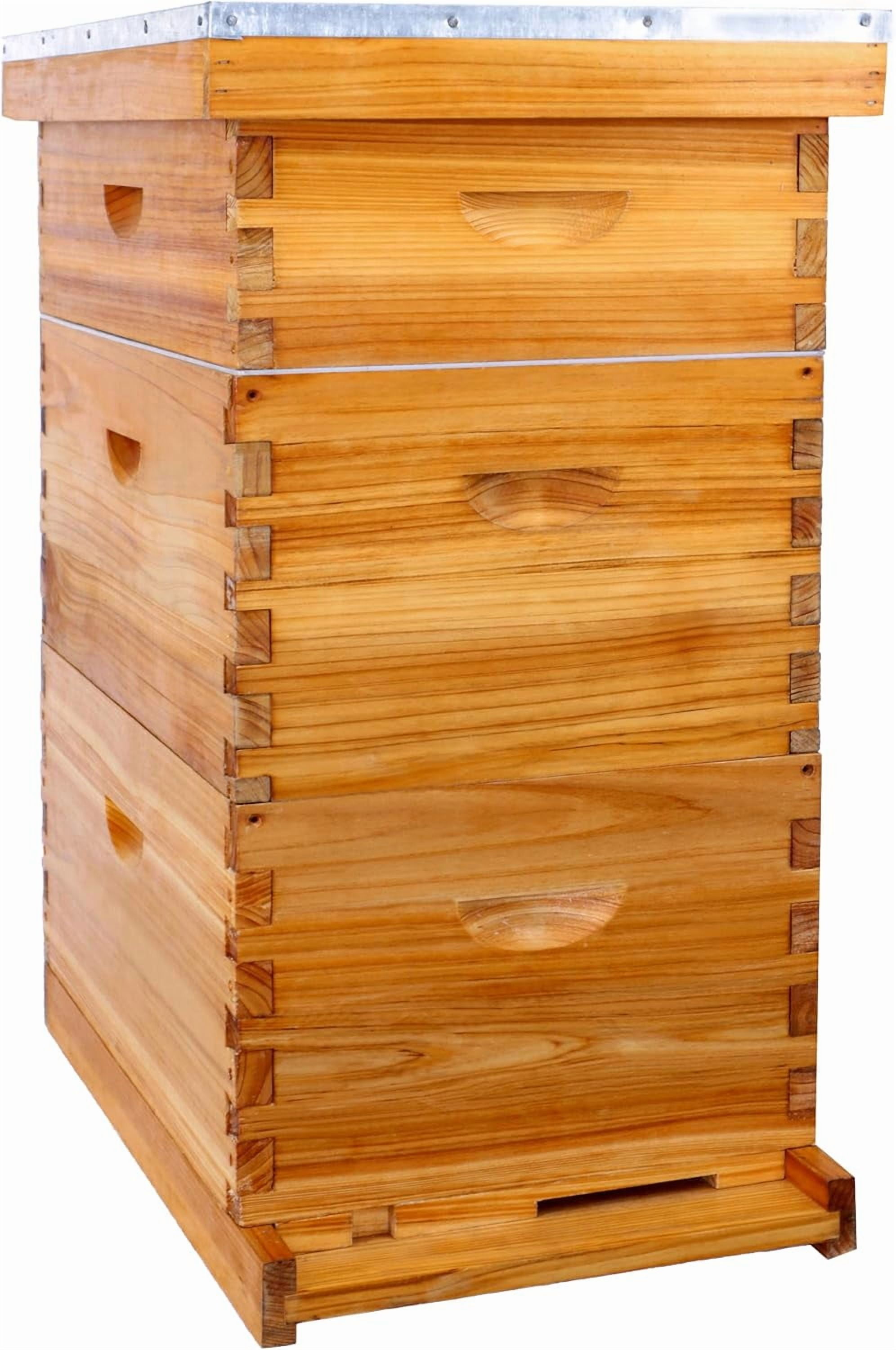 POLLIBEE Beehive- 8 Frame Bee Hive Starter kit, Beeswax Coated Hive for Bee Keeper, Langstroth ...