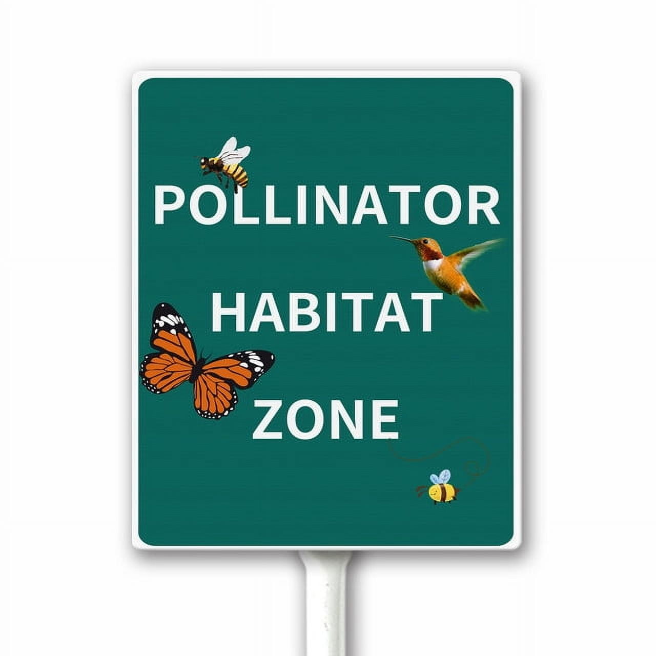 POLLINATOR HABITAT ZONE Do Not Mow Spray Wildflower Yard Sign Spring ...