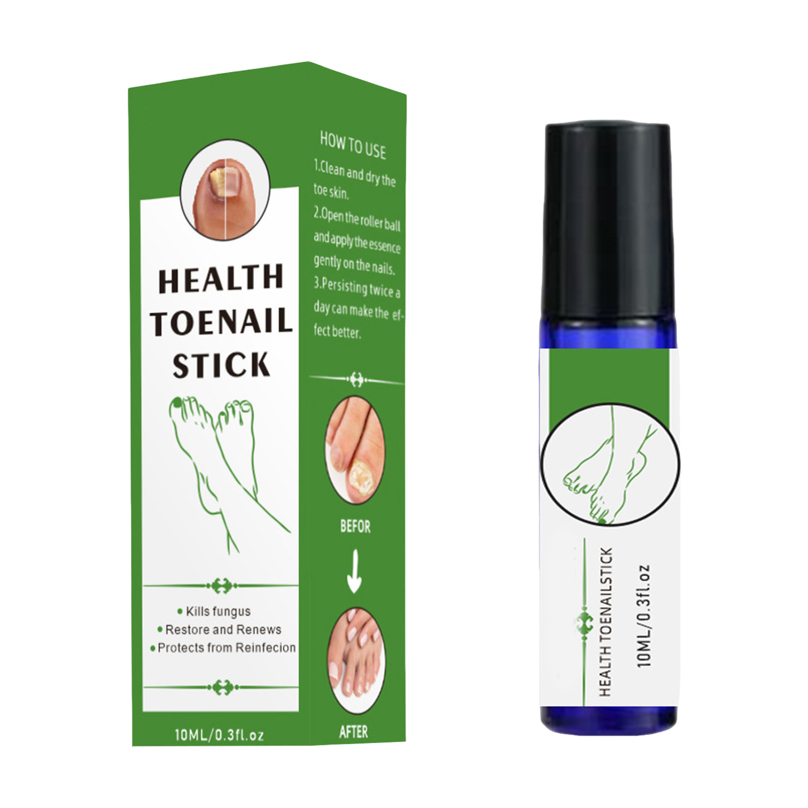 POLLYANNA Stick & Roll On Applicator Action for Toenail & Fingernail ...
