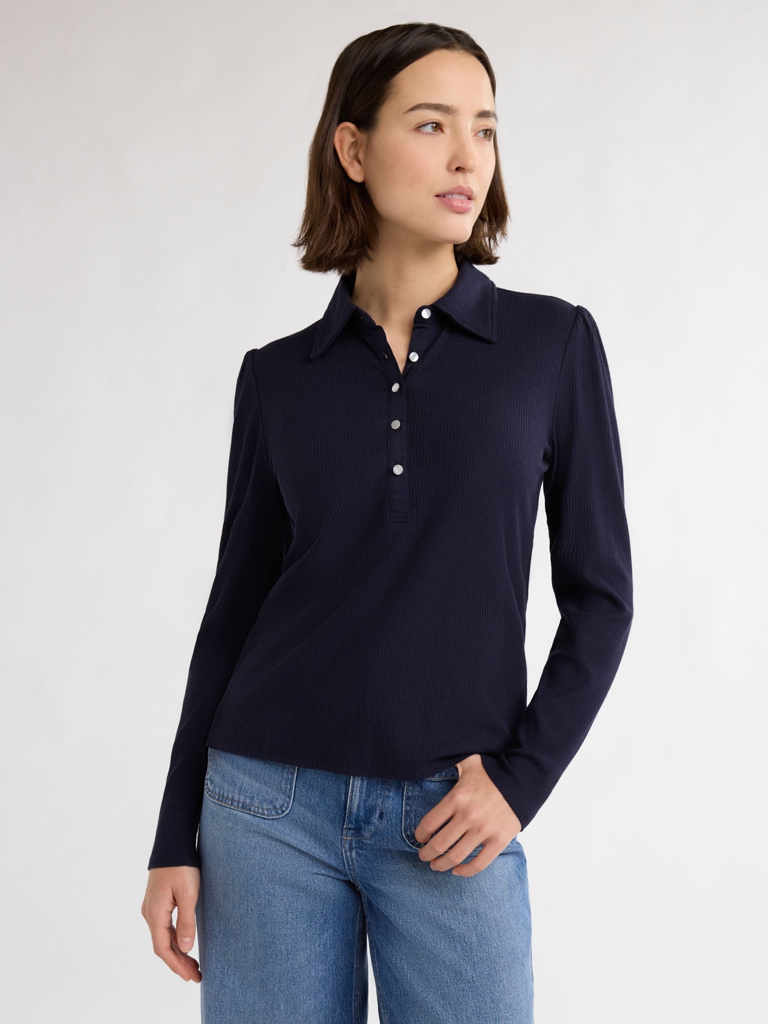 Free Assembly Women's Polo Mixy Top, Sizes XS-XXXL. - Walmart.com