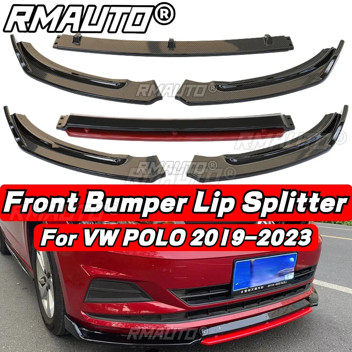POLO MK8 Lip 3Pcs/Set Front Bumper Diffuser Splitter Lip Rear Spoiler ...