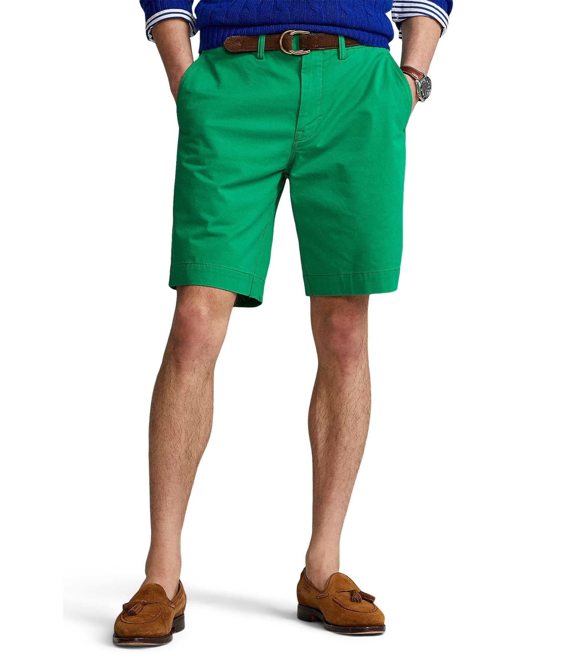 POLO RALPH LAUREN Men's Stretch Classic Fit 9" Flat Front Shorts Green 33 - Walmart.com