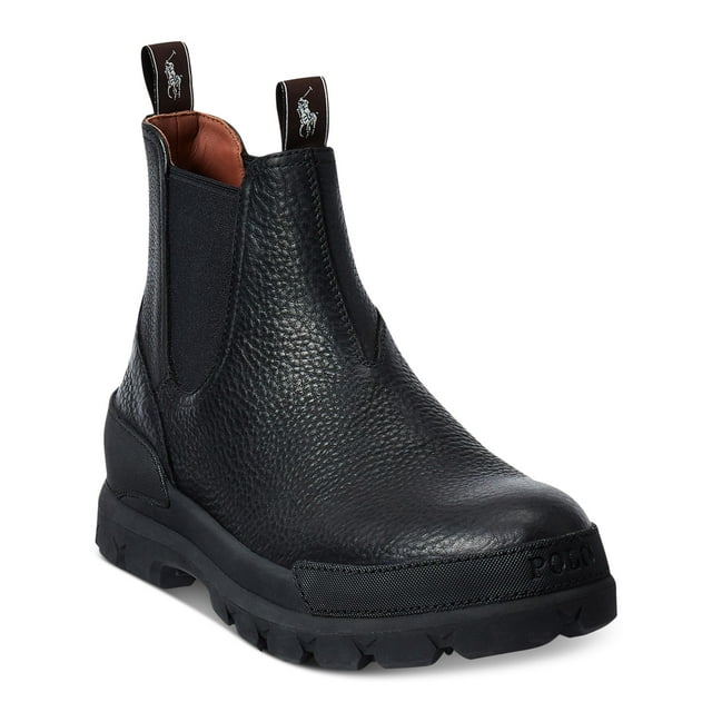 POLO RALPH LAUREN Mens Black Pull Tabs Cushioned Lug Sole Goring Oslo ...