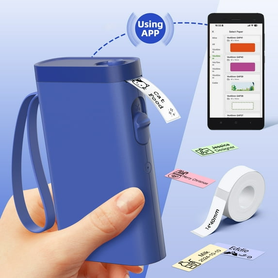 POLONO Label Maker Machine with Tape, P21 Bluetooth Label Printer with ...