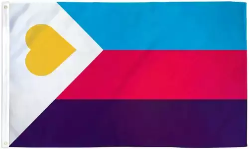 "POLYAMORY TRICOLOR" flag 3x5 ft polyester banner sign rainbow pride ...