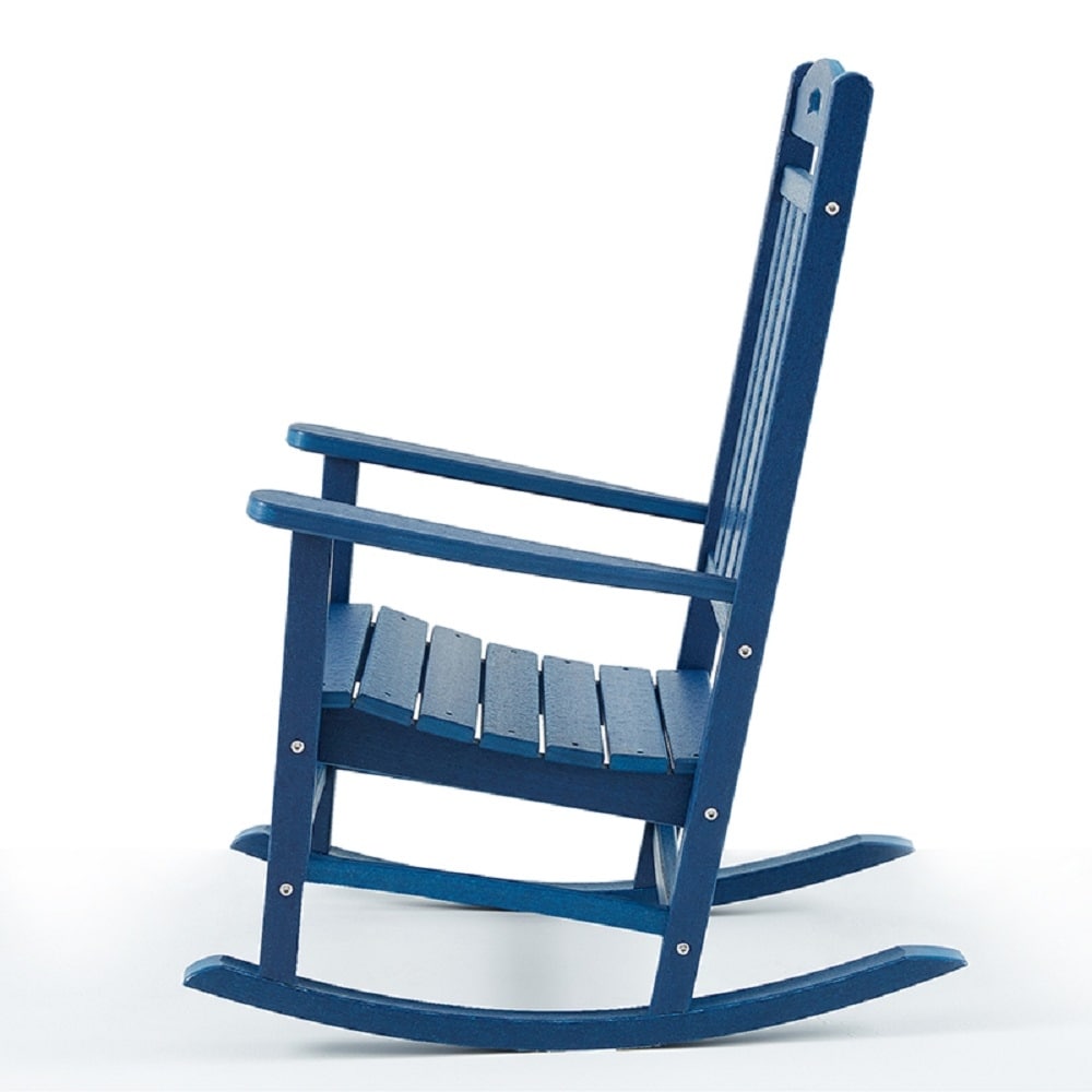 POLYDUN INC Polydun Outdoor Plastic Rocking Chair Navy Blue - Walmart.com