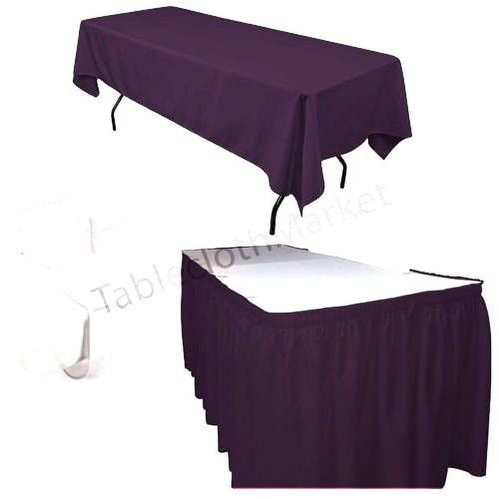 POLYESTER PLEATED TABLE SET SKIRT skirting 21' Ft + clip + Topper Media ...