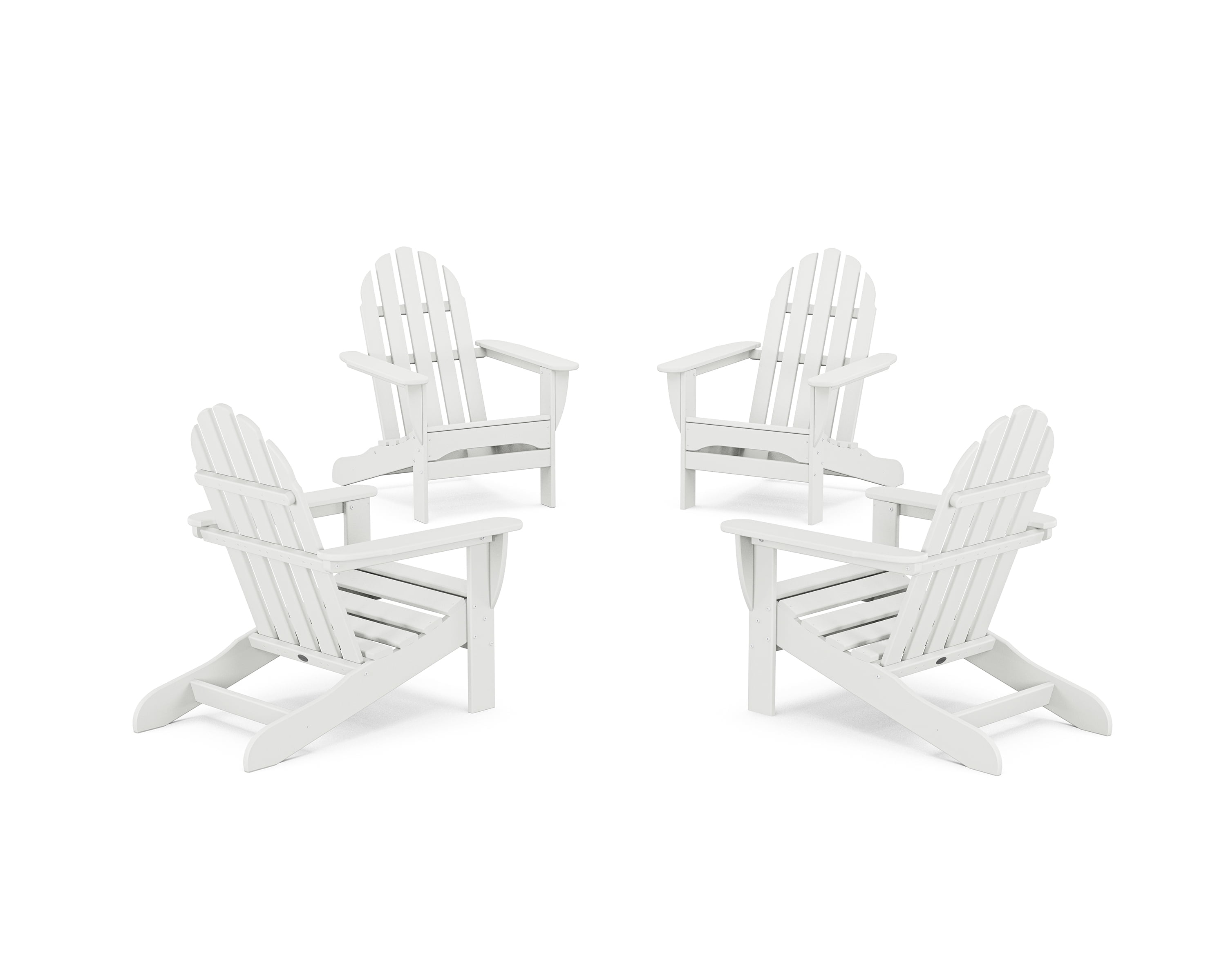 POLYWOOD 4-Piece Classic Adirondack Conversation Set in White - Walmart.com