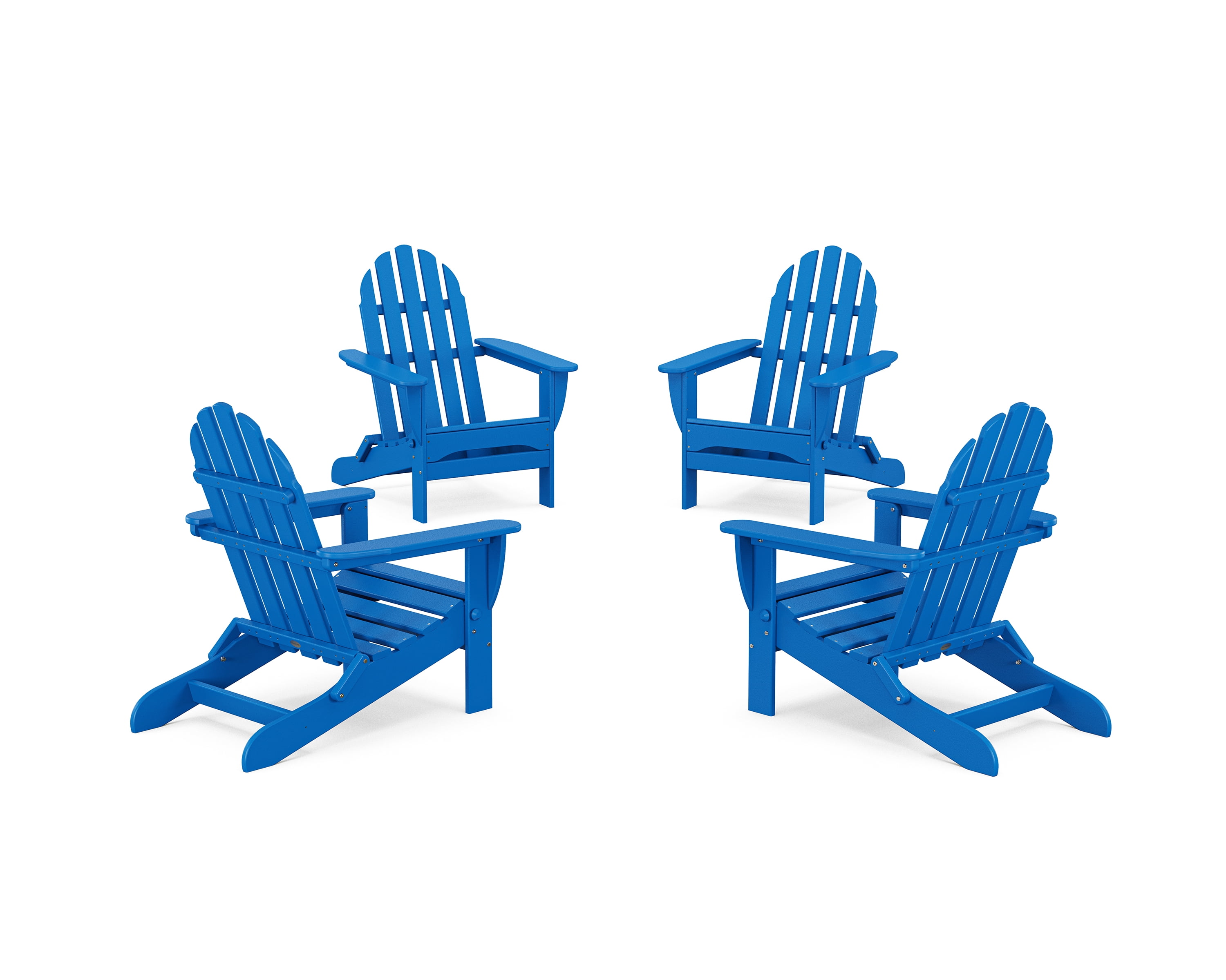 POLYWOOD 4-Piece Classic Folding Outdoor Adirondack Conversation Set in ...