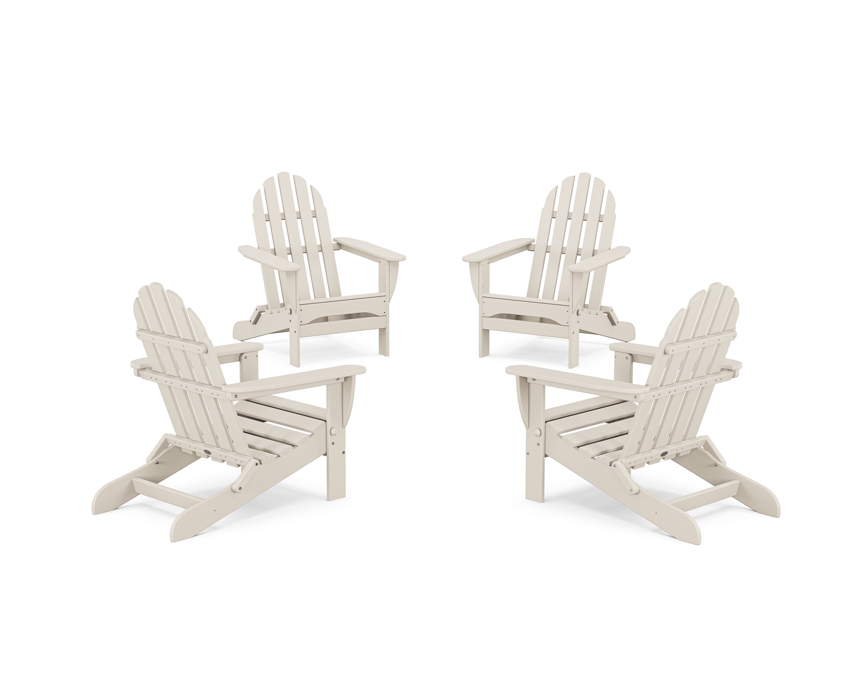 POLYWOOD 4-Piece Classic Folding Outdoor Adirondack Conversation Set in ...