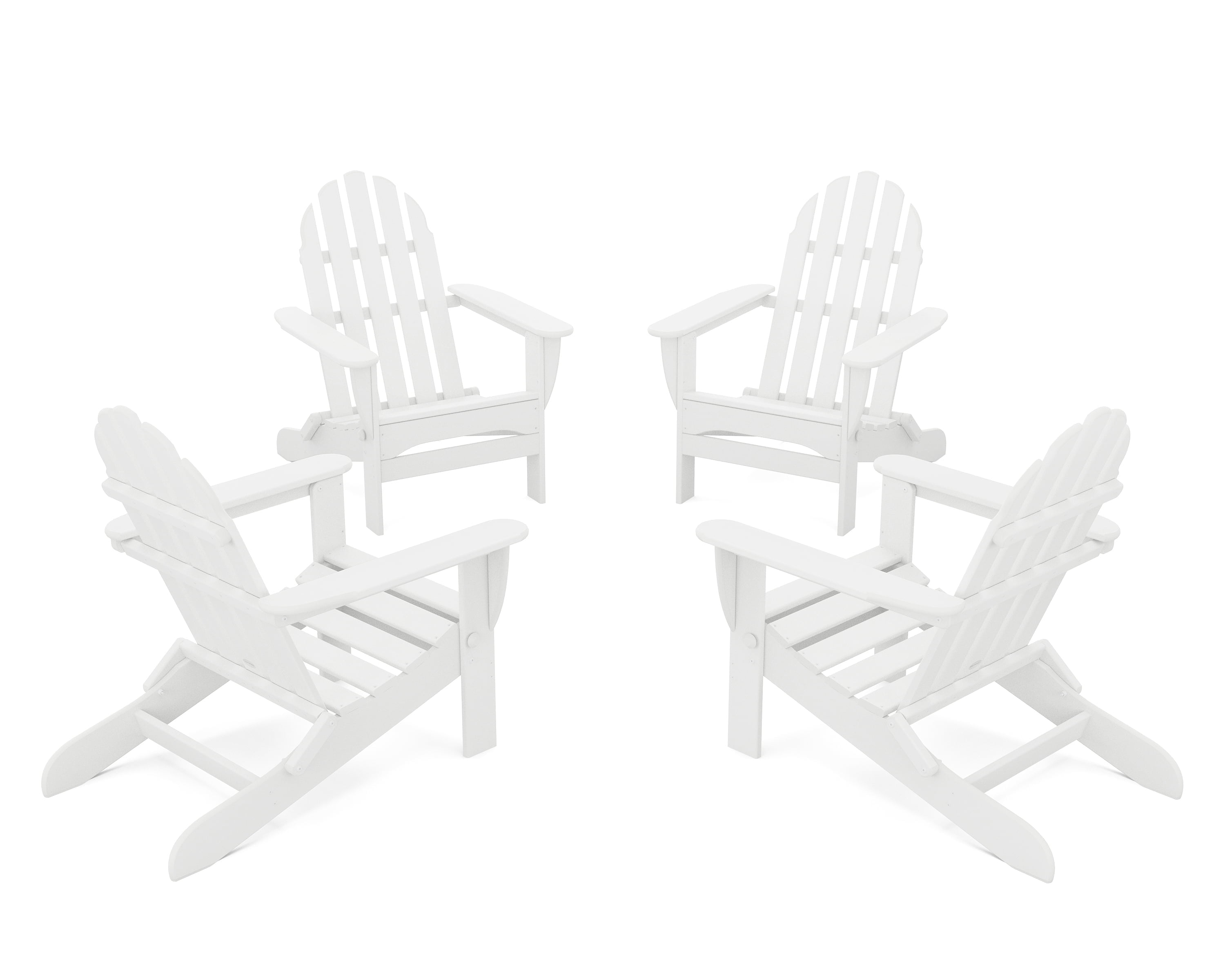 POLYWOOD 4-Piece Classic Folding Outdoor Adirondack Conversation Set in ...