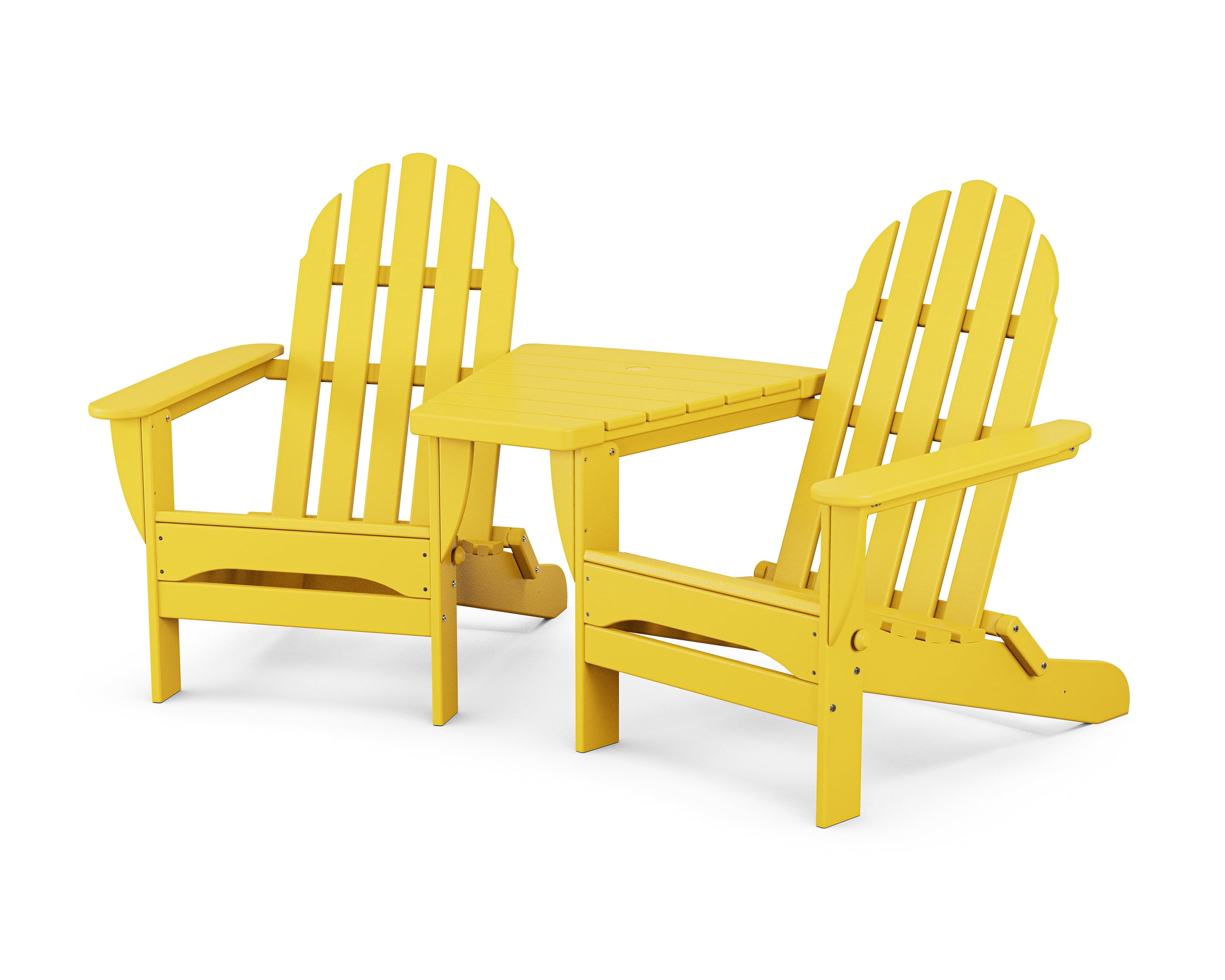 POLYWOOD Classic Folding Adirondacks with Angled Connecting Table in ...