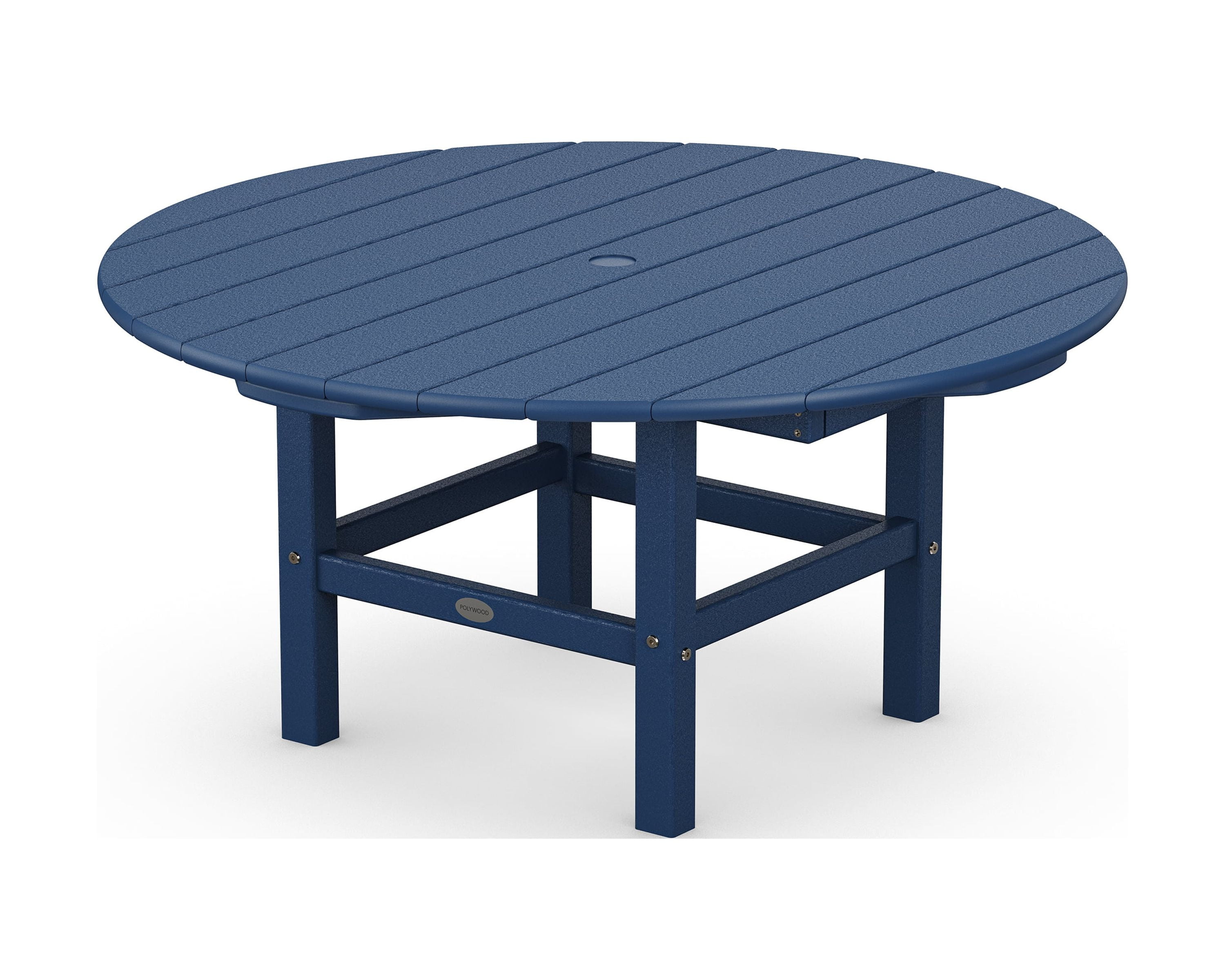 "POLYWOOD Round 37"" Patio Composite Conversation Table in Navy for ...