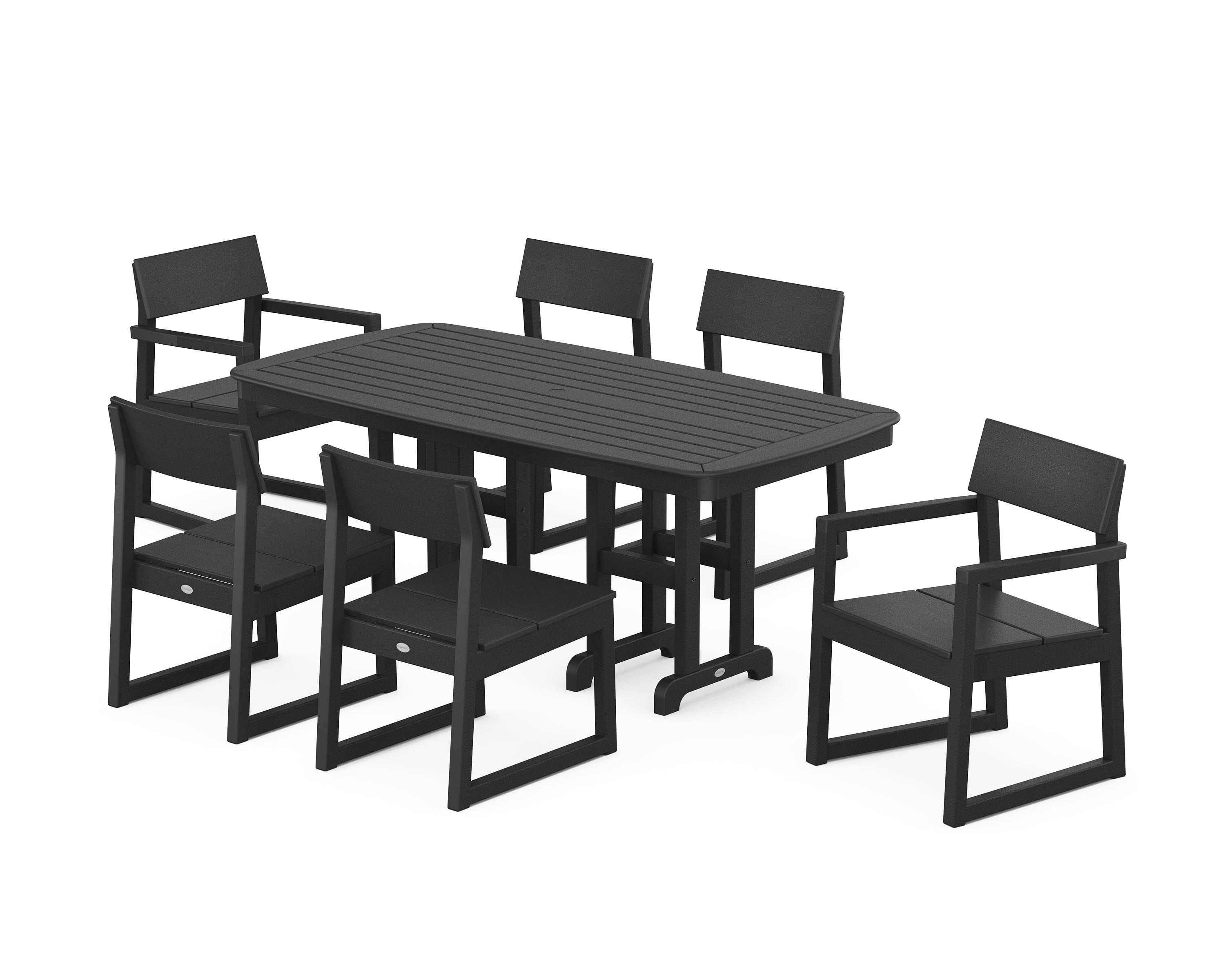 POLYWOOD EDGE 7-Piece Dining Set in Black - Walmart.com