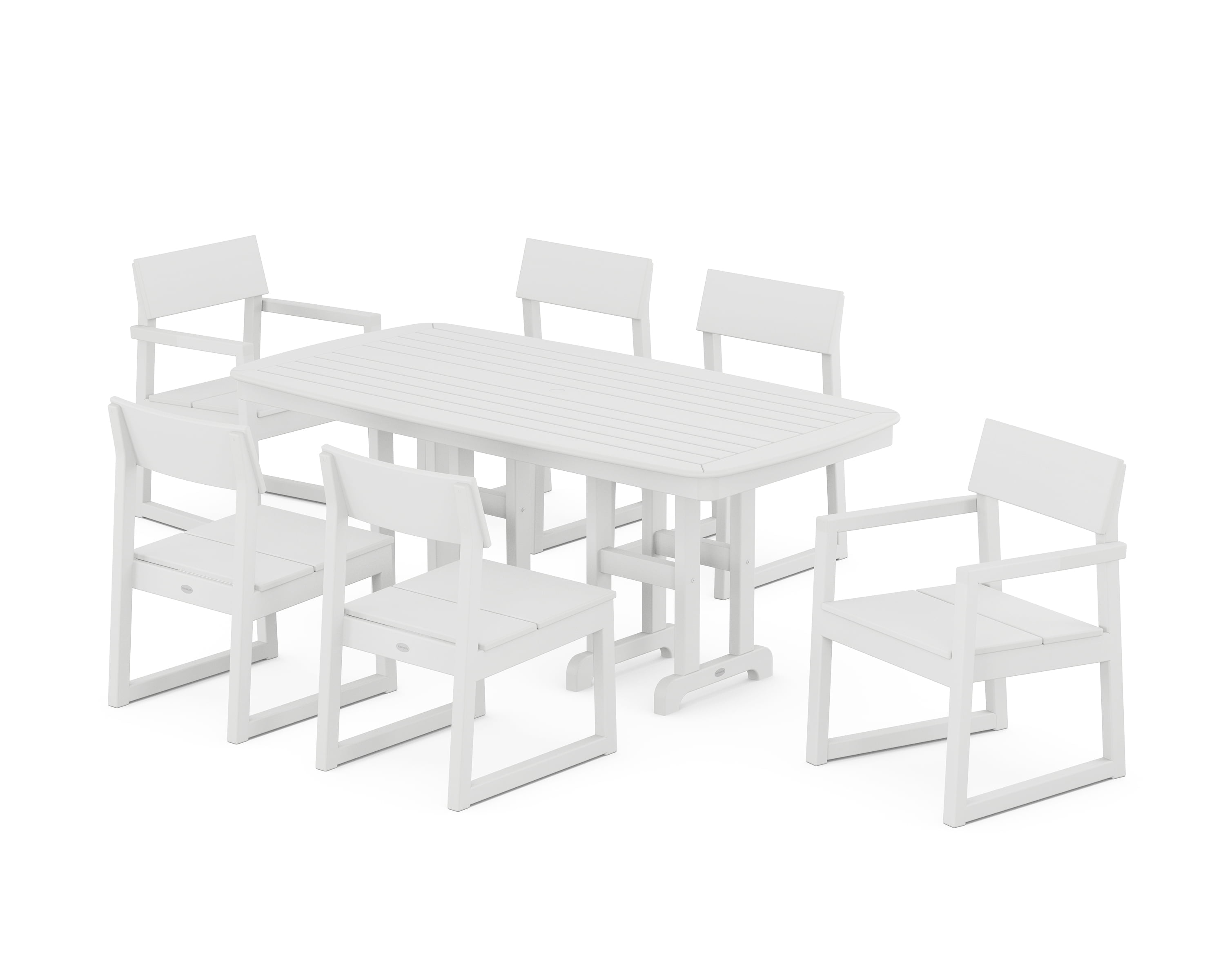 POLYWOOD EDGE 7-Piece Dining Set in White - Walmart.com