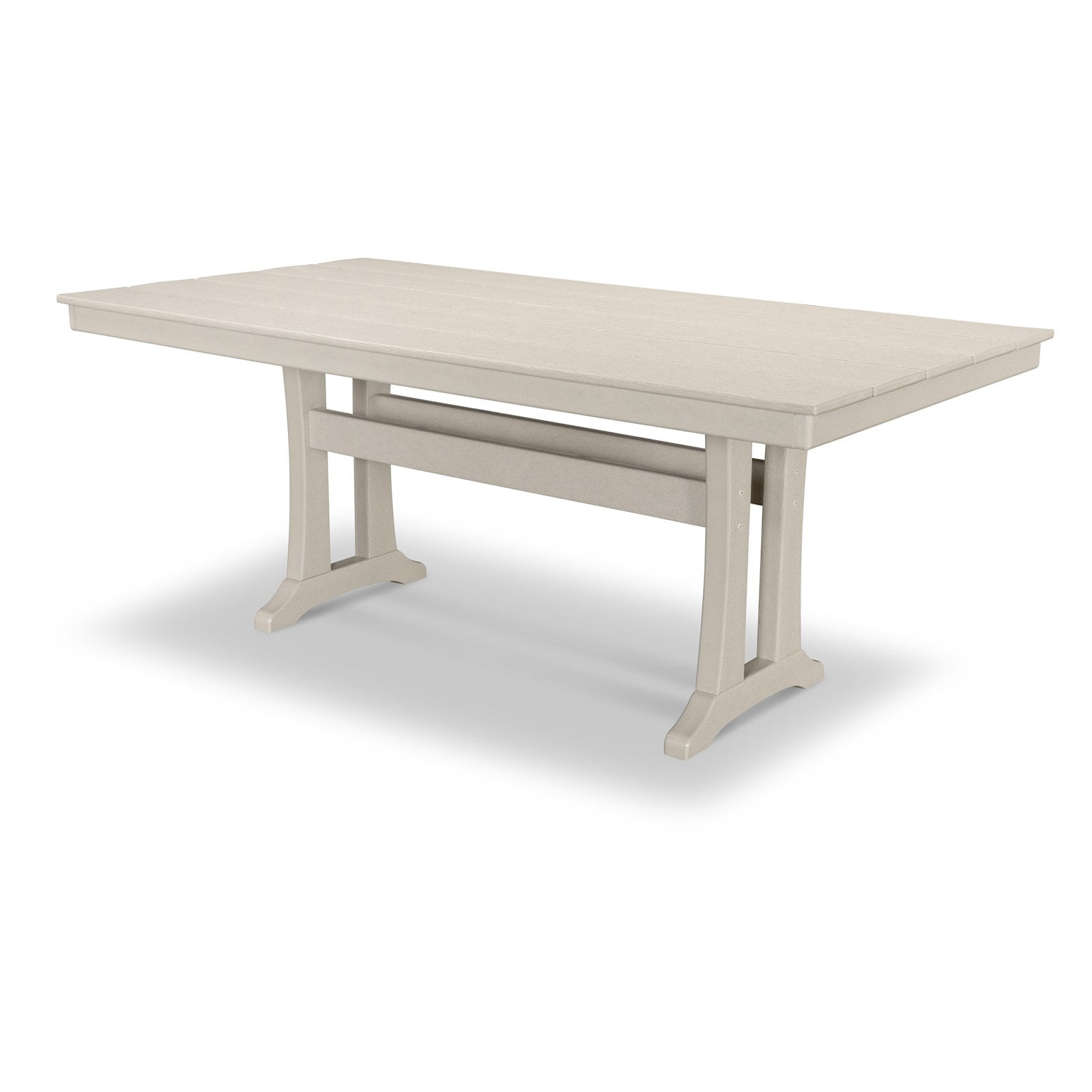 POLYWOOD Farmhouse Trestle 37" x 72" Dining Table in Sand - Walmart.com