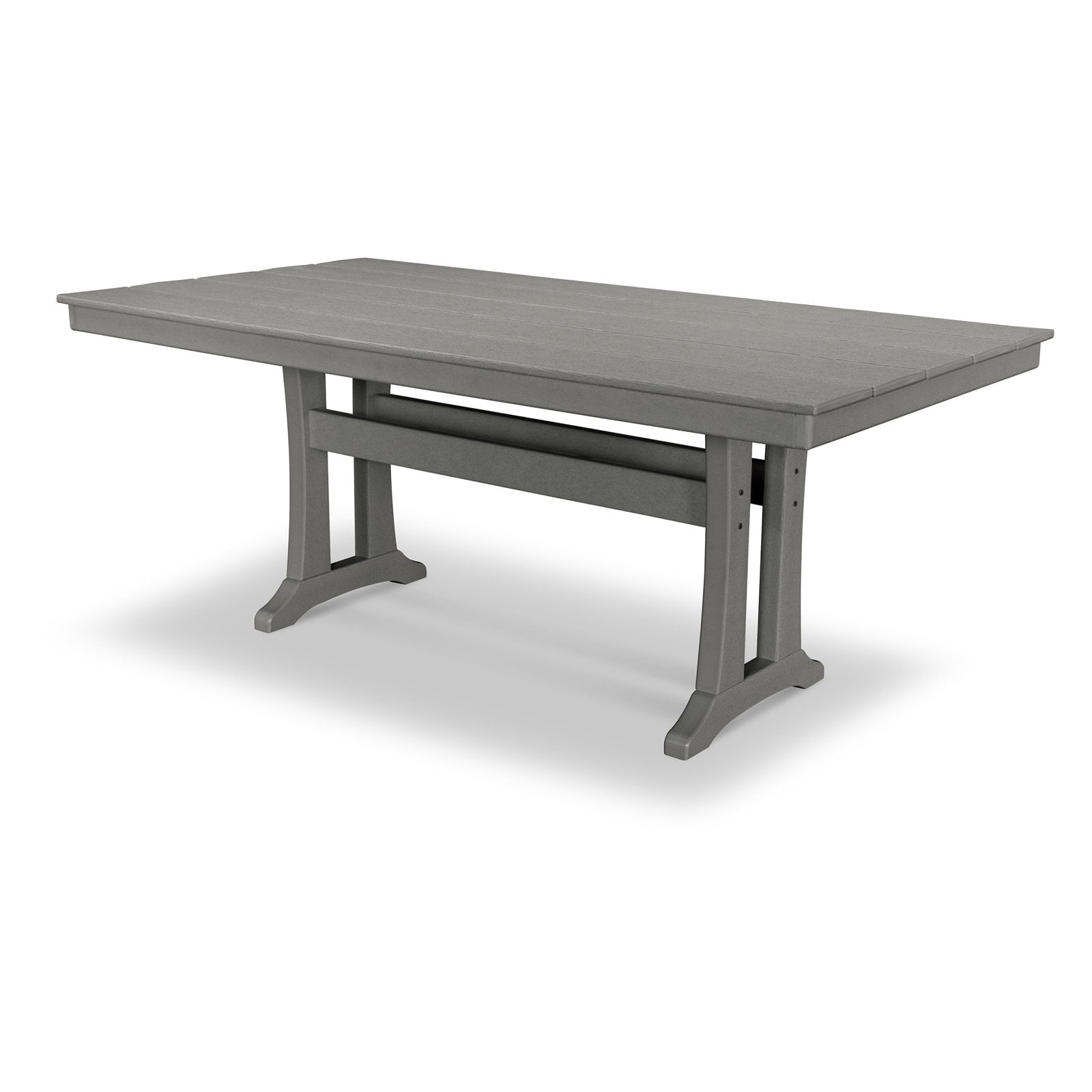 POLYWOOD Farmhouse Trestle 37" x 72" Dining Table in Slate Grey ...