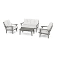 POLYWOOD Lakeside 4-Piece Deep Seating Set in Slate Grey / Natural ...