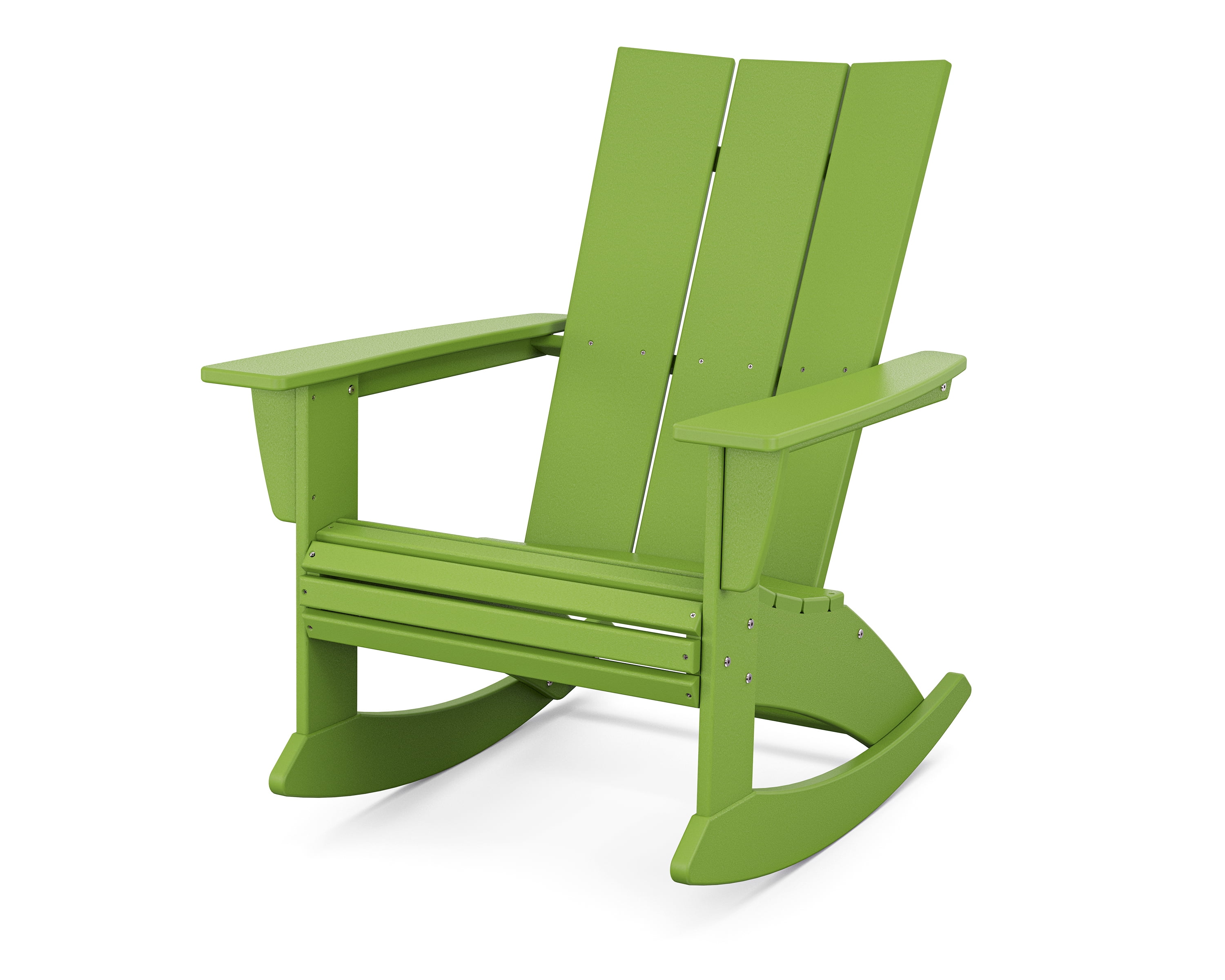 POLYWOOD Modern Curveback Adirondack Rocking Chair in Lime - Walmart.com