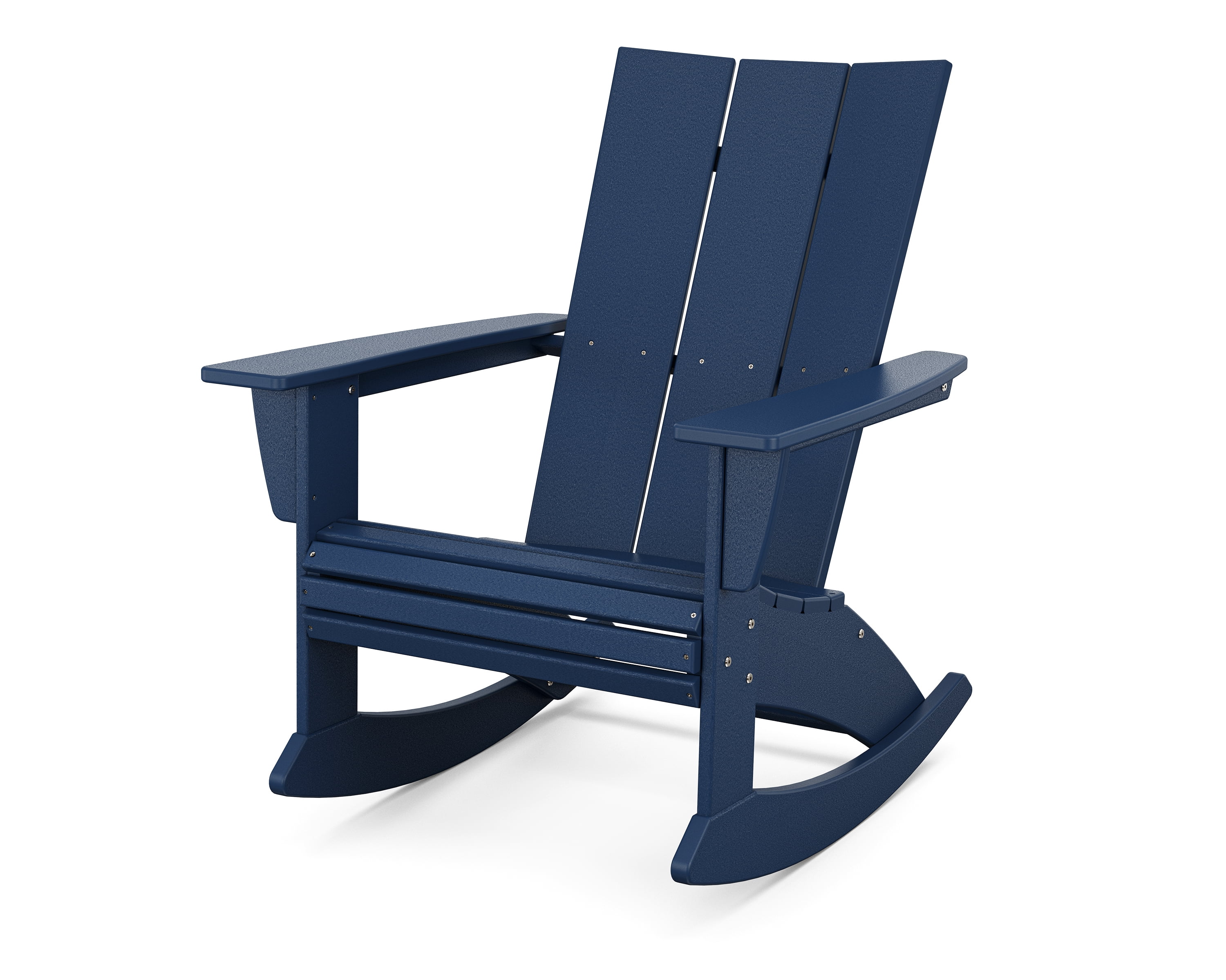 POLYWOOD Modern Curveback Adirondack Rocking Chair in Navy - Walmart.com