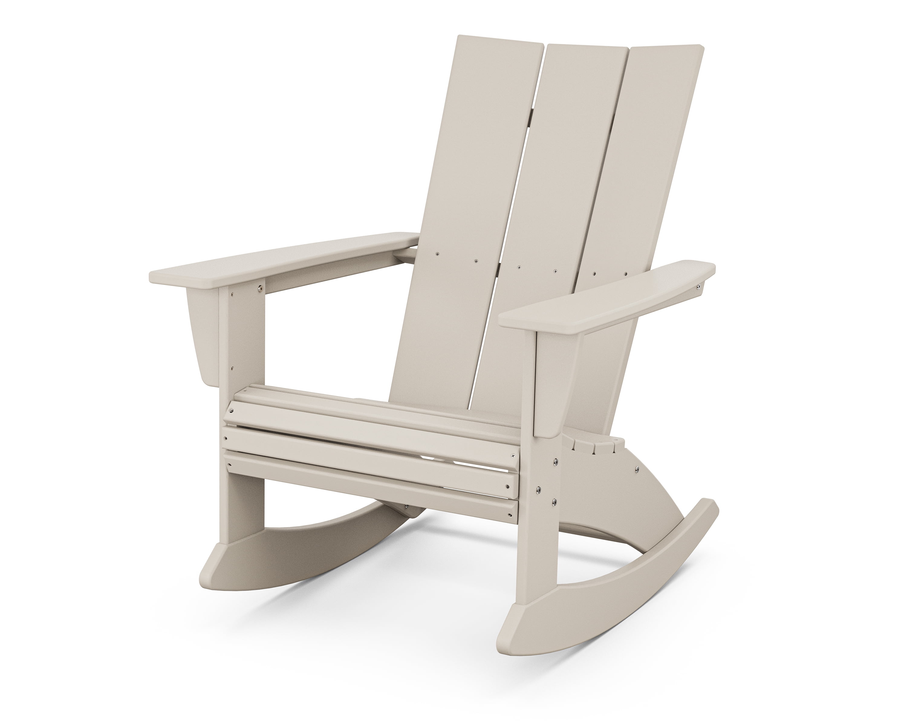 POLYWOOD Modern Curveback Adirondack Rocking Chair in Sand - Walmart.com