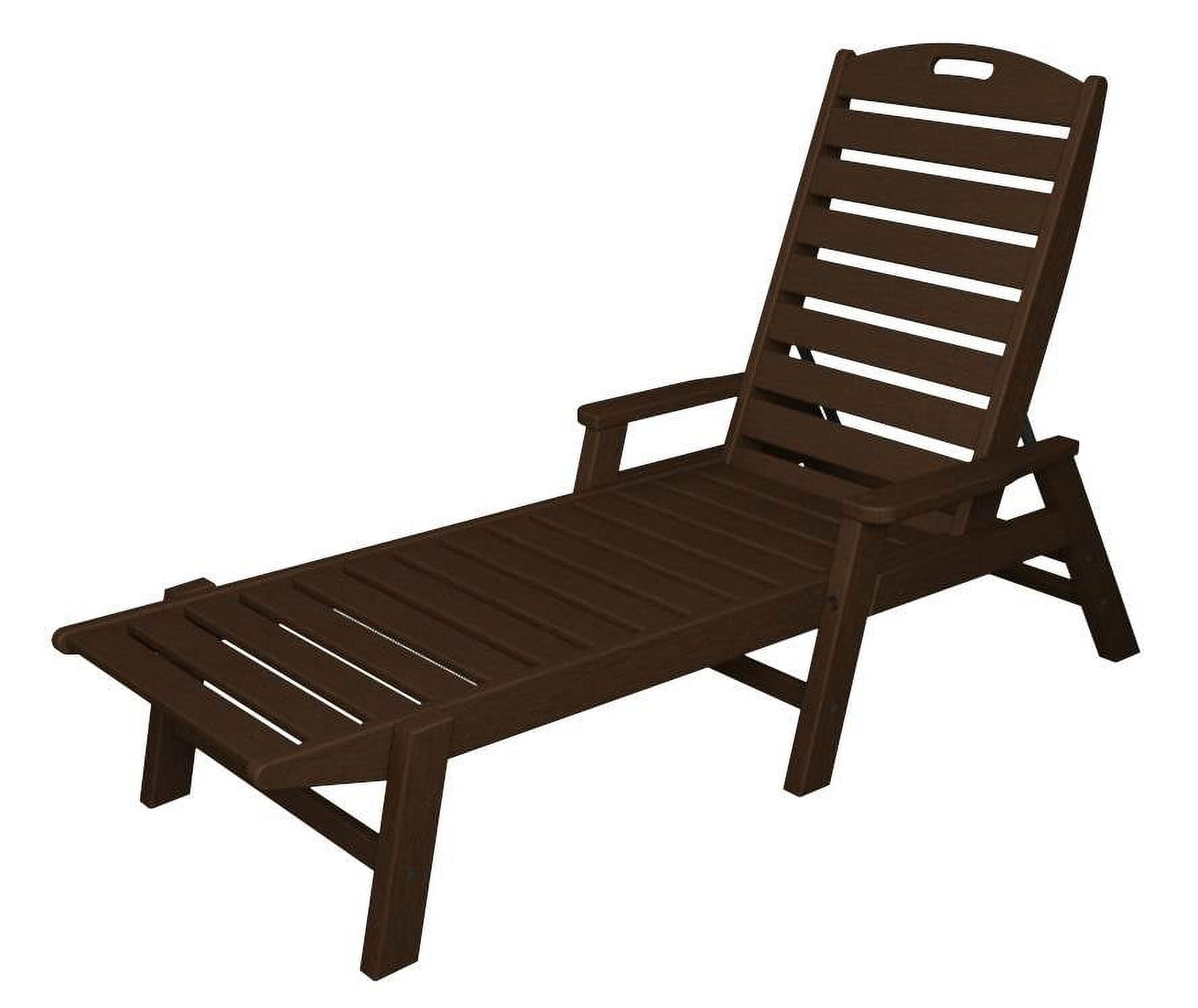 POLYWOOD Nautical Chaise with Arms in Mahogany - Walmart.com