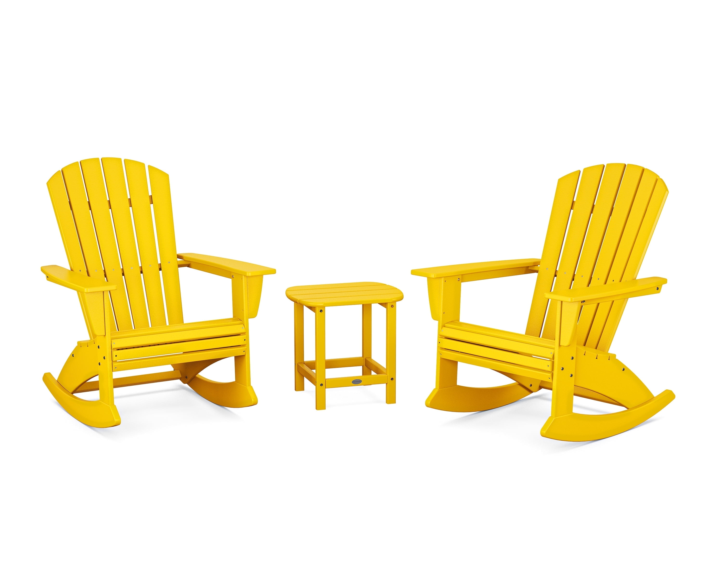 POLYWOOD Nautical Curveback 3-Piece Outdoor Adirondack Rocking Chair ...