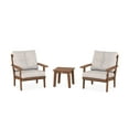 POLYWOOD® Prairie 3-Piece Deep Seating Set in Teak / Dune Burlap ...