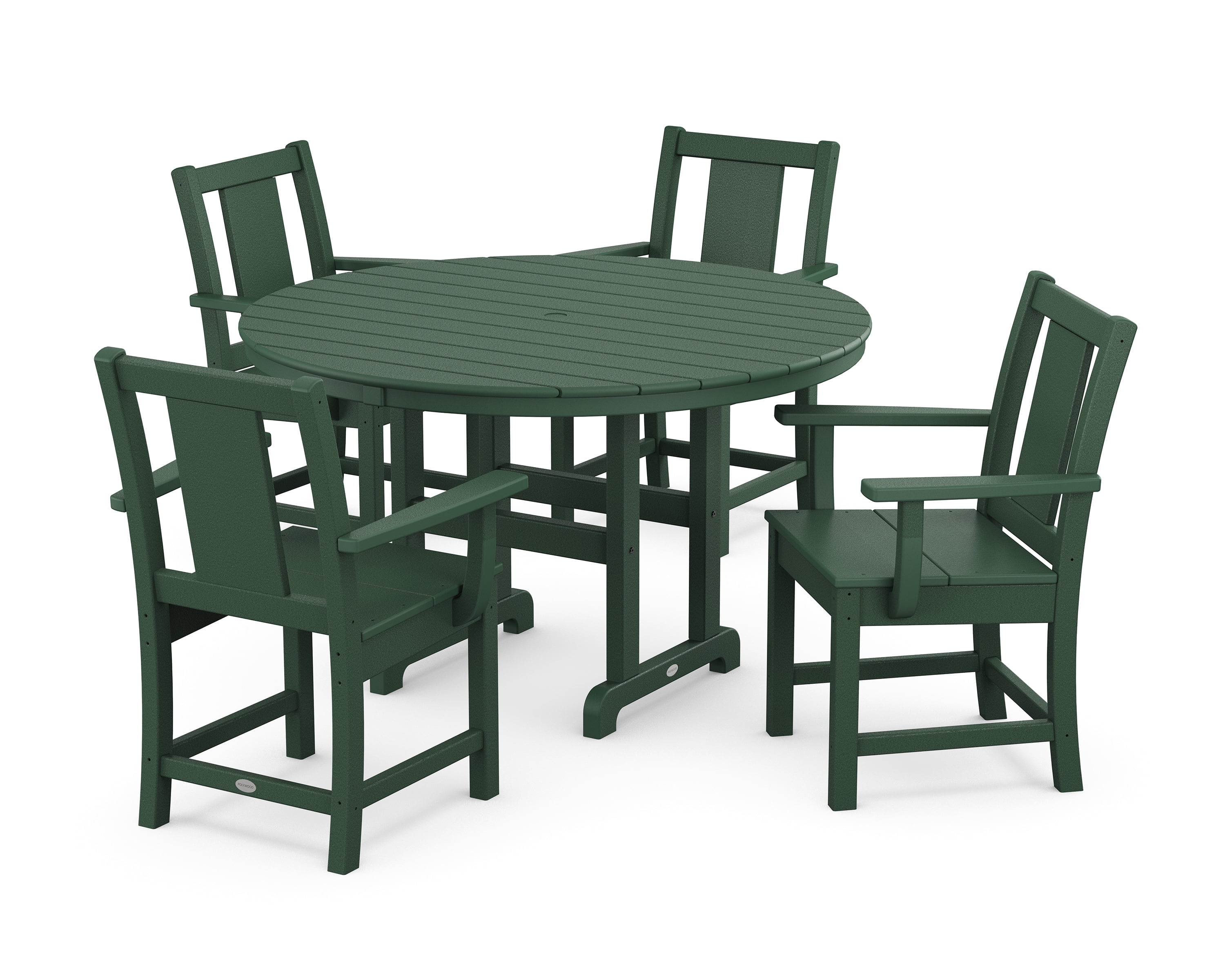 POLYWOOD® Prairie 5-Piece Round Farmhouse Dining Set in Green - Walmart.com