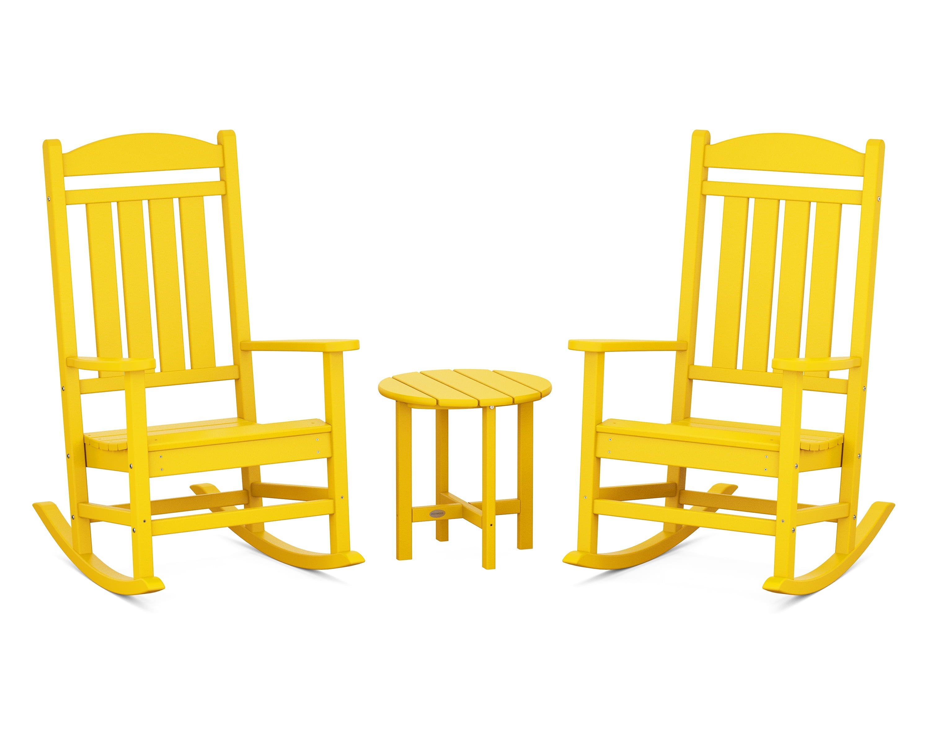 POLYWOOD Presidential 3-Piece Rocker Set in Lemon - Walmart.com