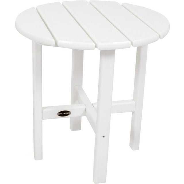 POLYWOOD Round 18" Side Table in White - Walmart.com