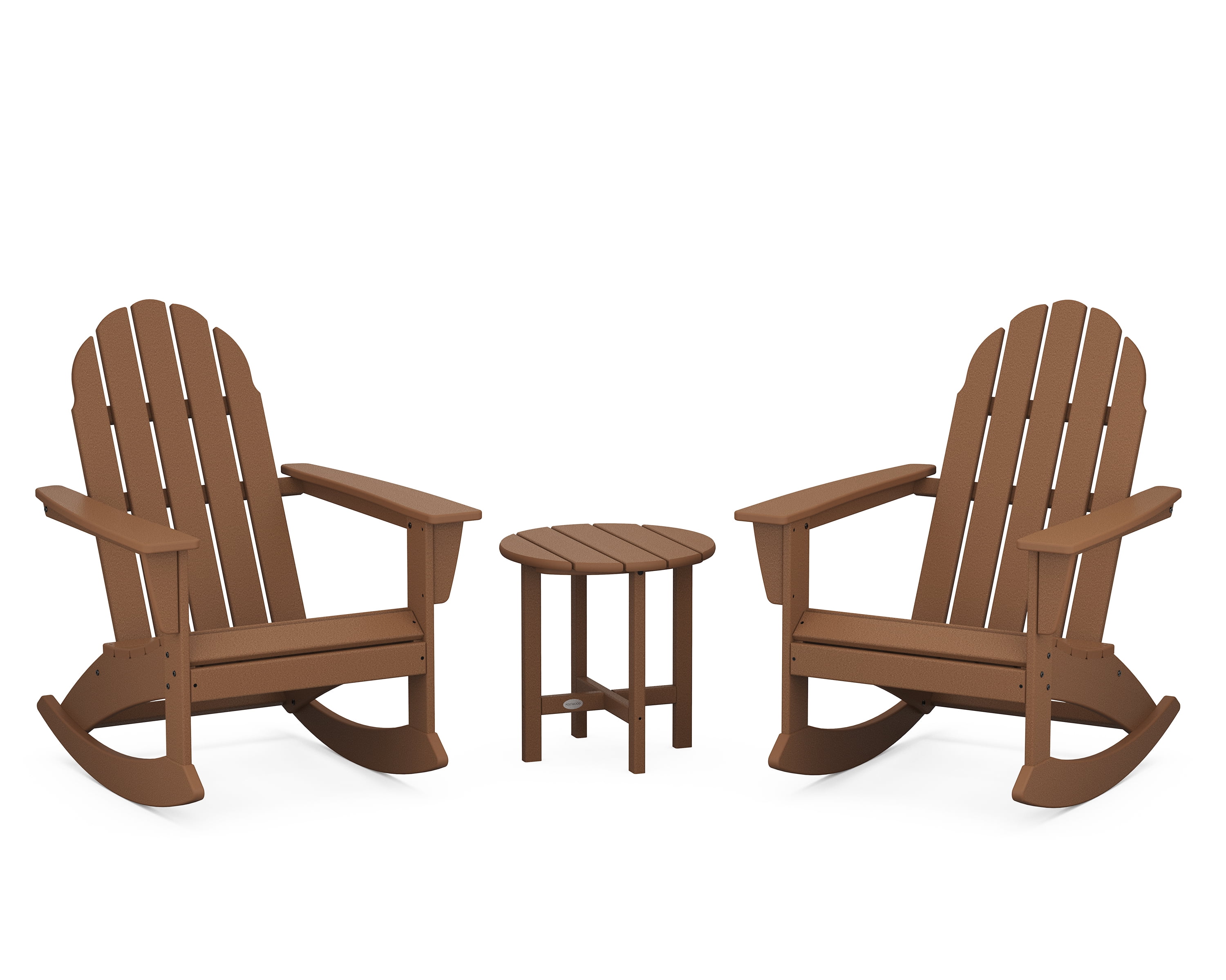 POLYWOOD Vineyard 3-Piece Adirondack Rocking Chair Set in Teak ...