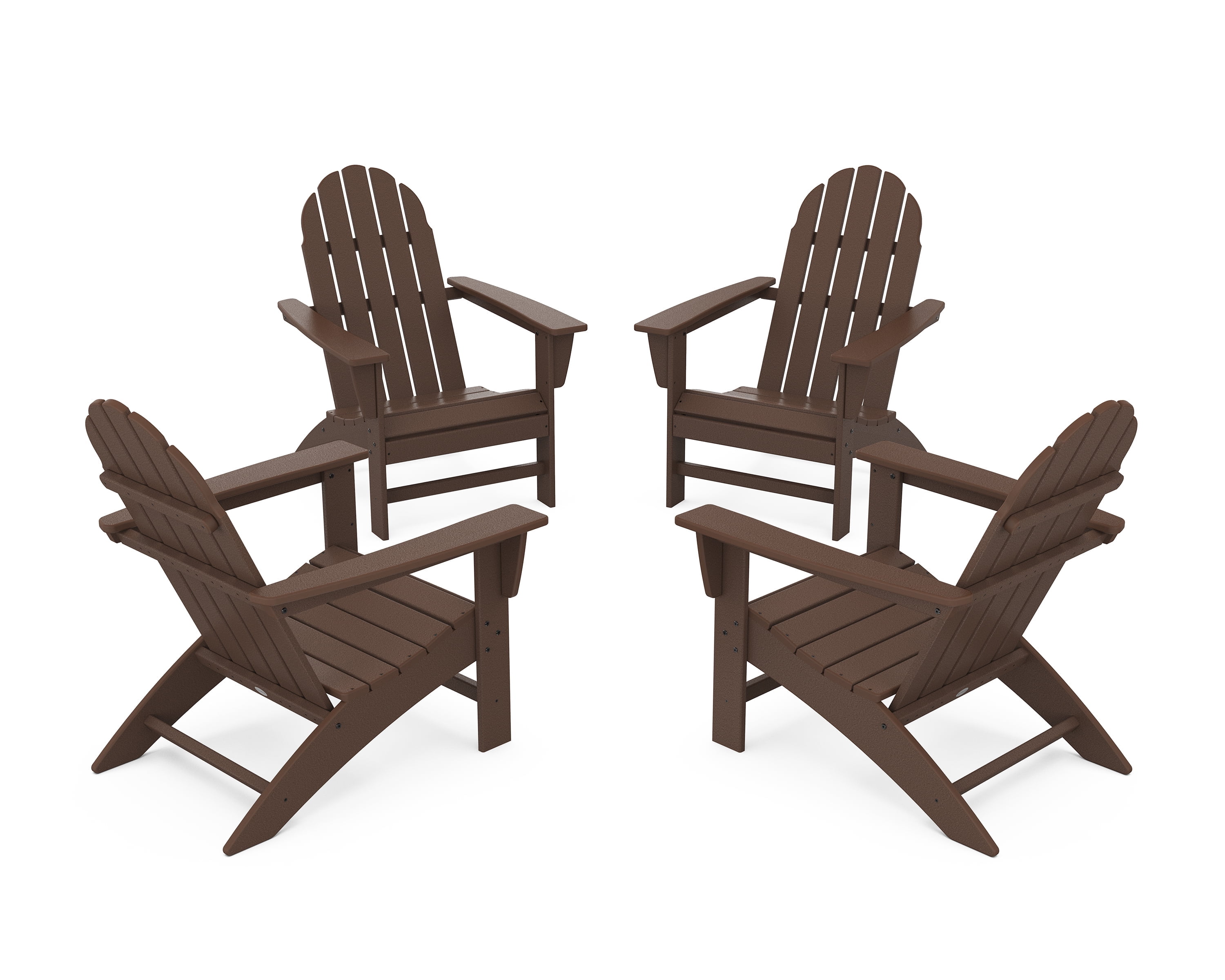 POLYWOOD Vineyard 4-Piece Adirondack Conversation Set in Mahogany ...