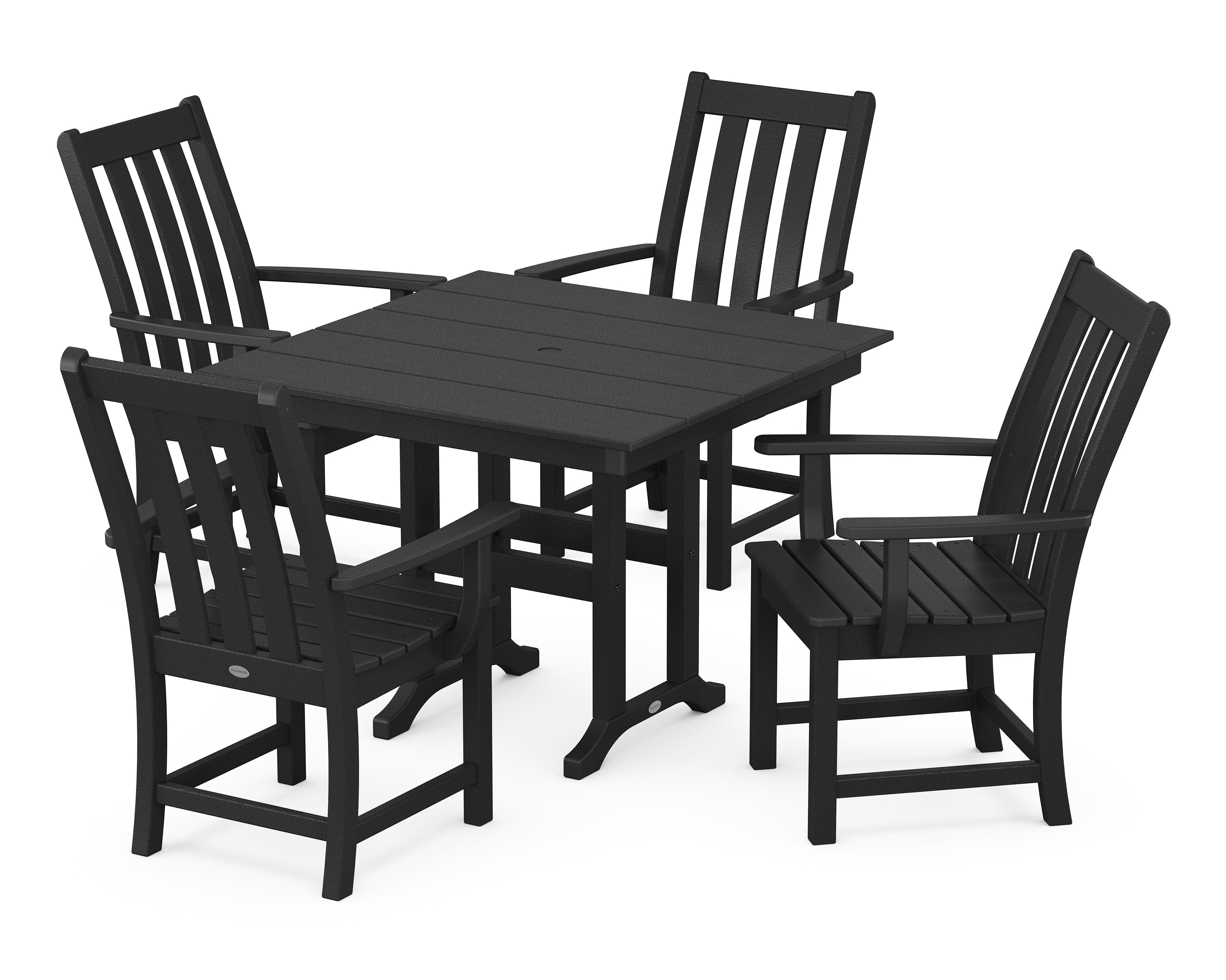 POLYWOOD Vineyard 5-Piece Farmhouse Dining Set in Black - Walmart.com