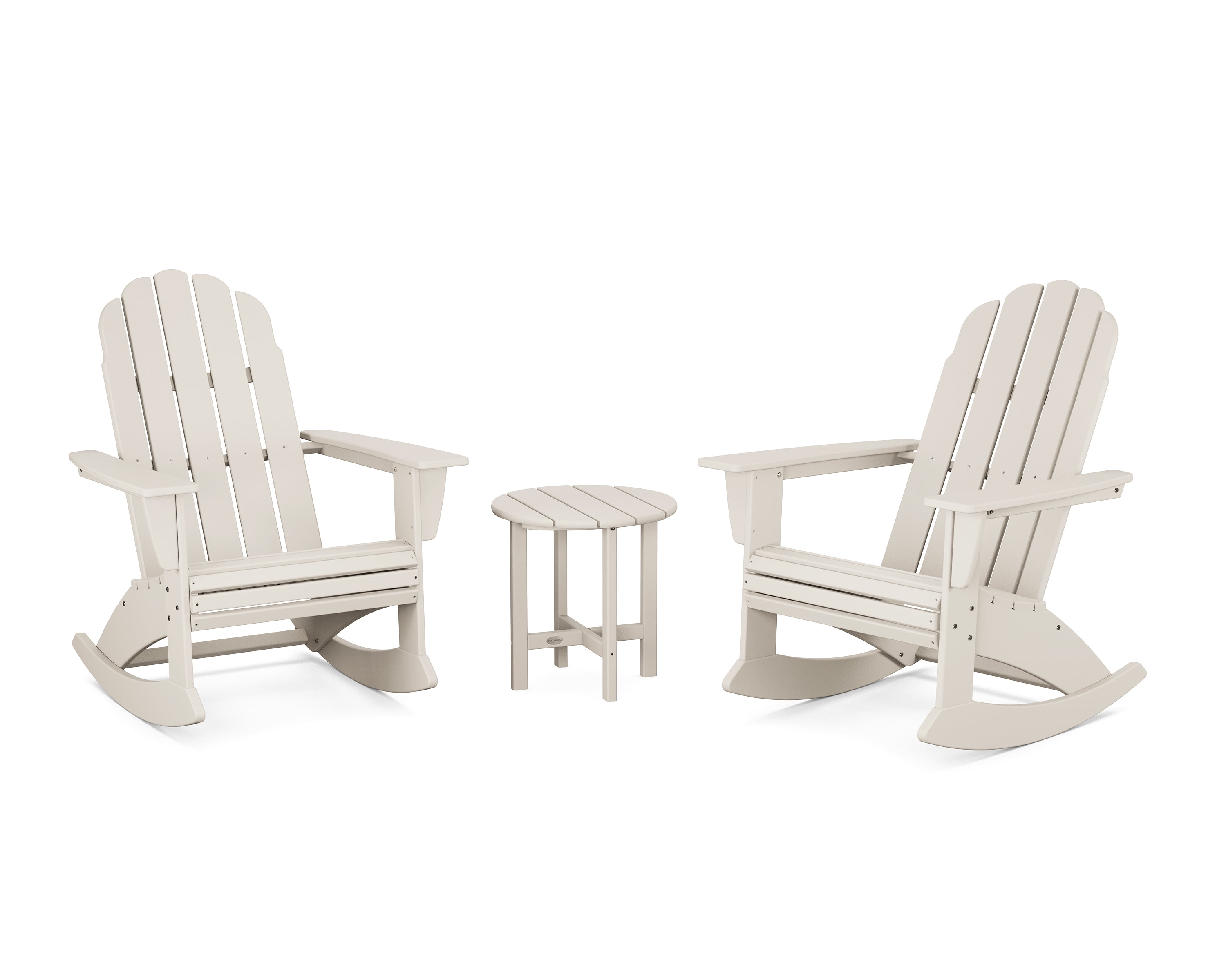 POLYWOOD Vineyard Curveback 3-Piece Adirondack Rocking Chair Set in ...
