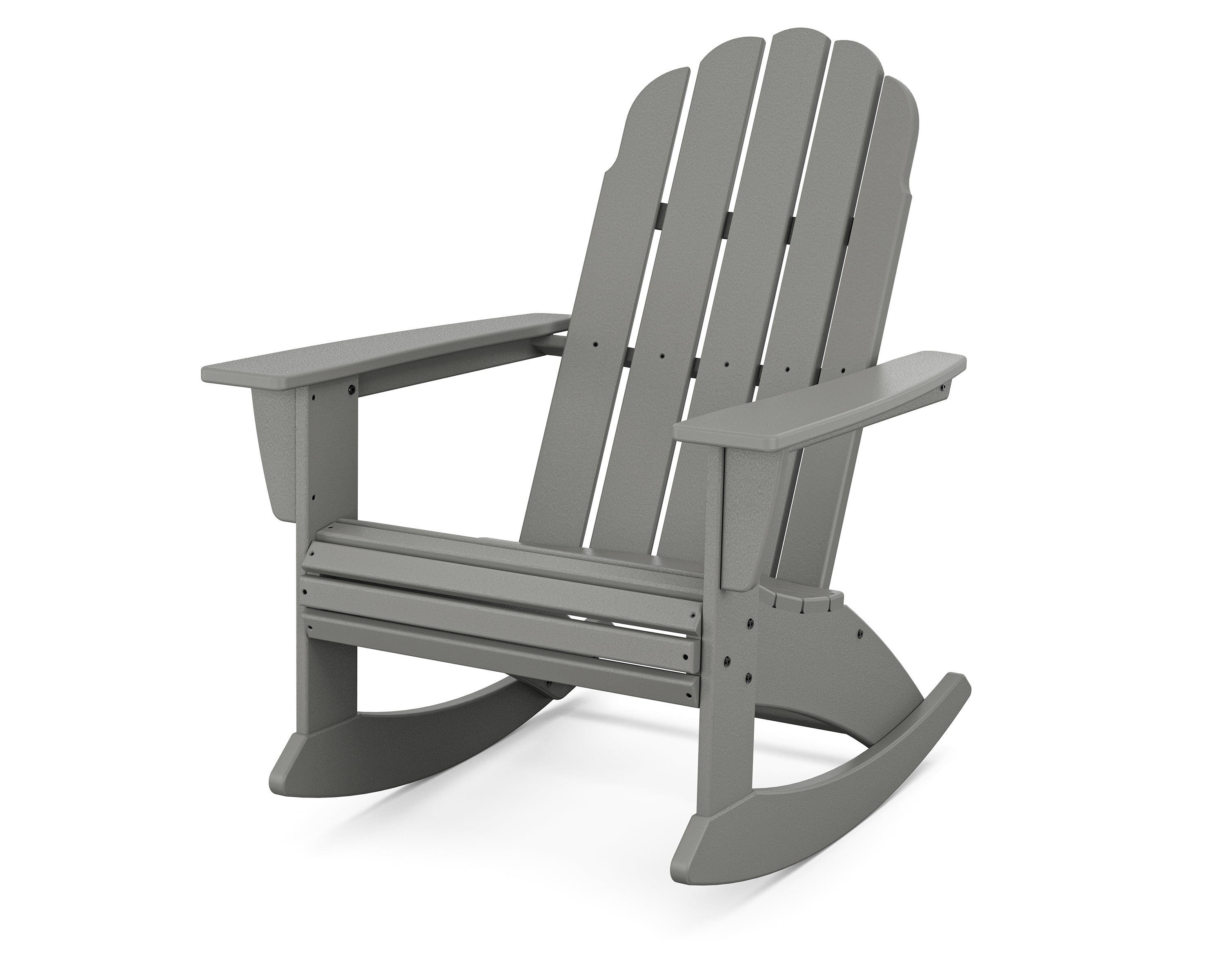 POLYWOOD Vineyard Curveback Adirondack Rocking Chair in Slate Grey ...