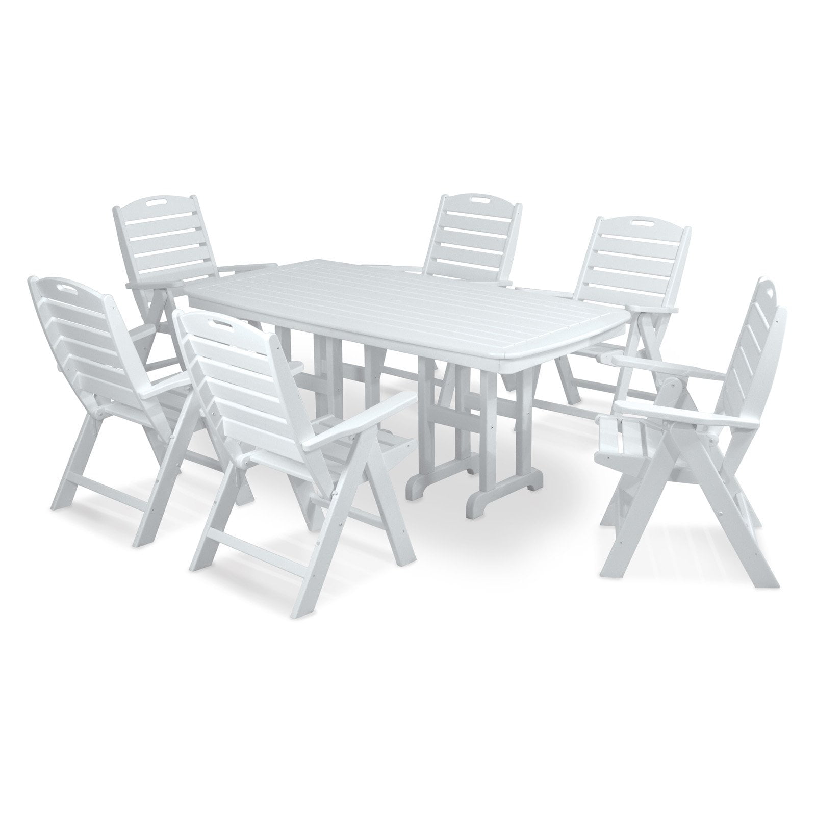 POLYWOOD Nautical Dining Set - Seats 6 - Walmart.com