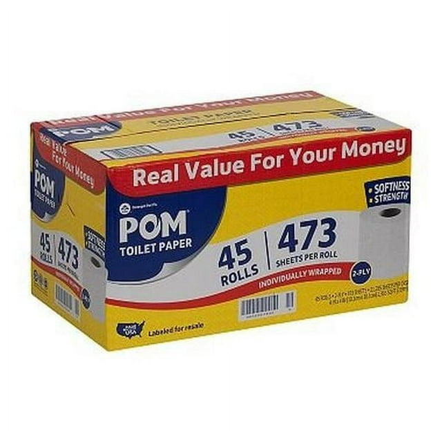 POM Commercial Brand Bathroom Toilet Paper, Septic Safe, 2-Ply, White ...