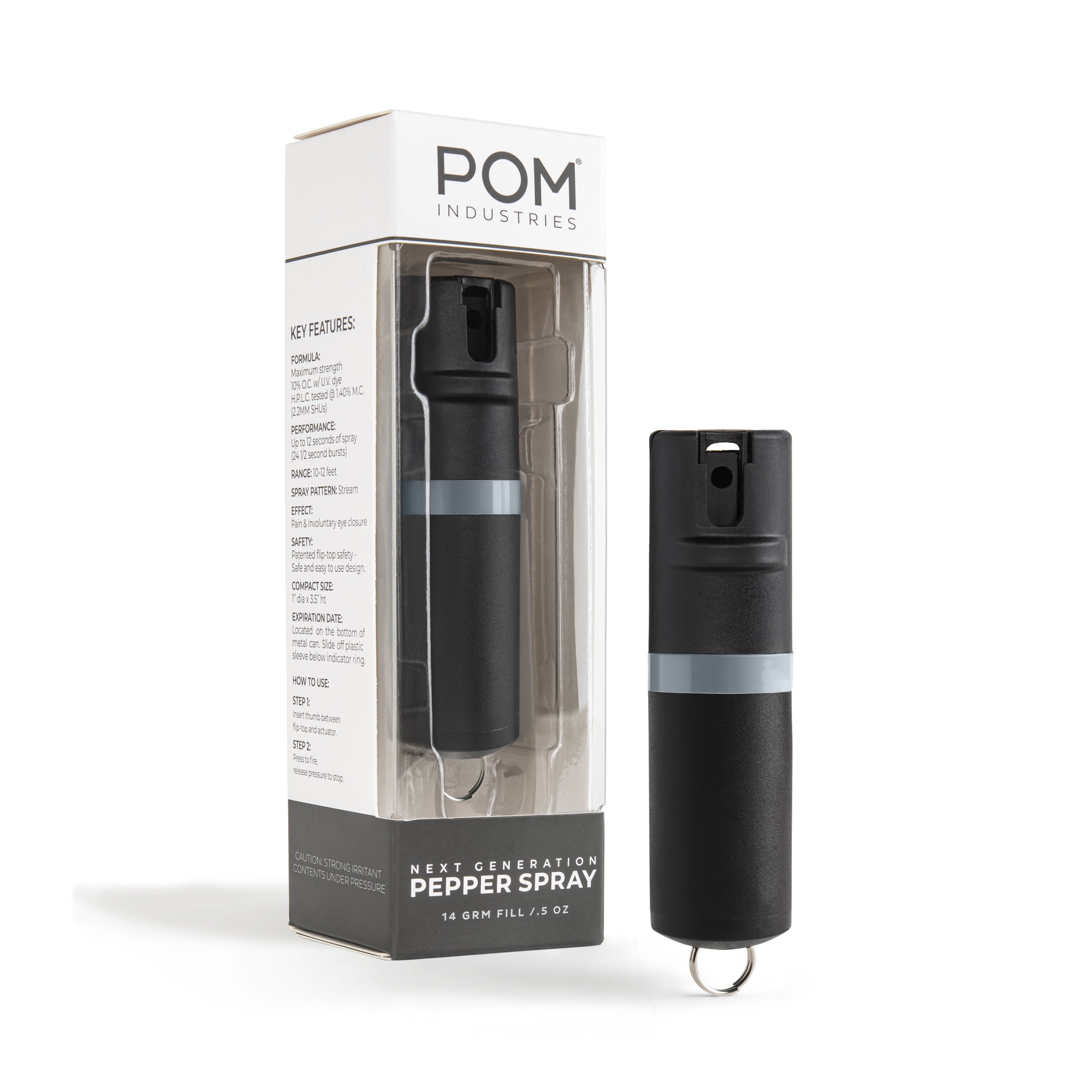 POM Compact Next Generation Pepper Spray Keychain, gray - Walmart.com