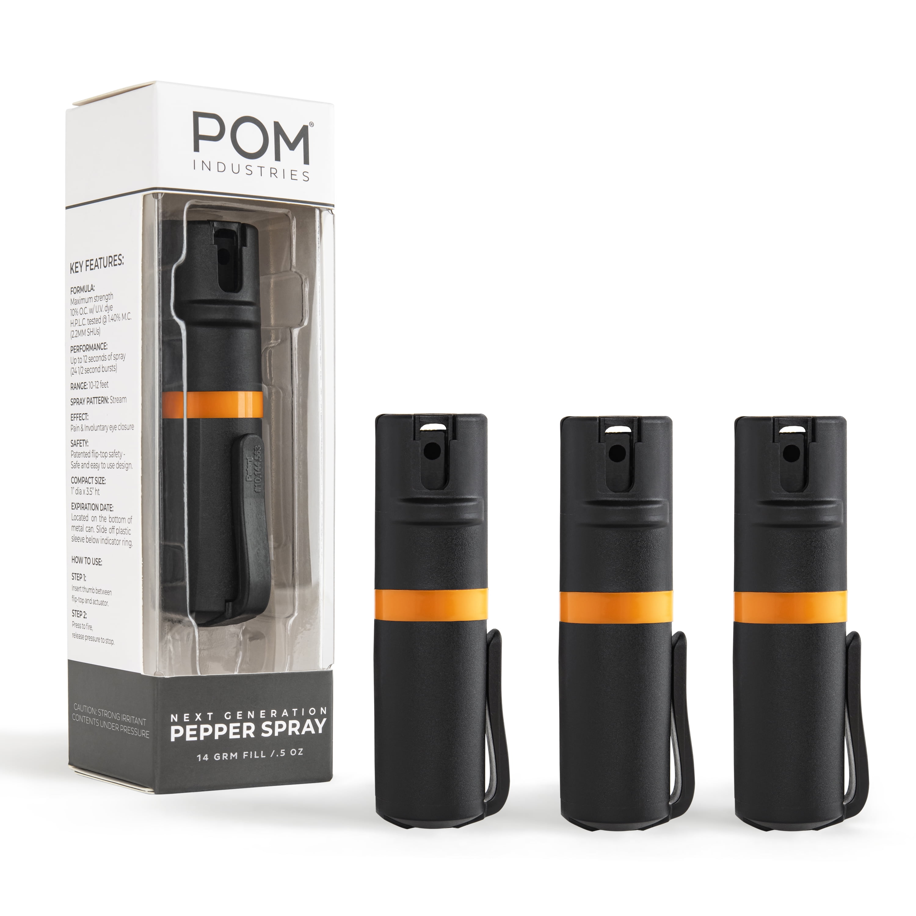 POM Portable Handheld Pepper Spray - Strong Maximum Strength OC Spray ...
