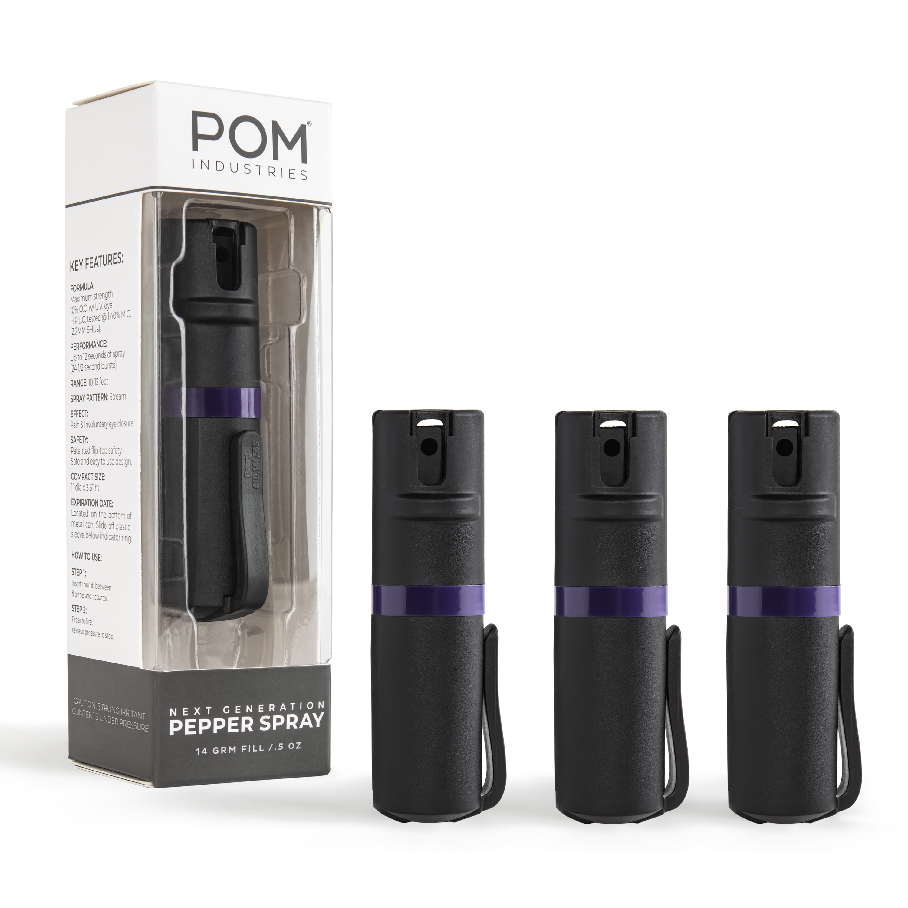 POM Pepper Spray Flip Top Pocket Clip - Maximum Strength OC Spray ...