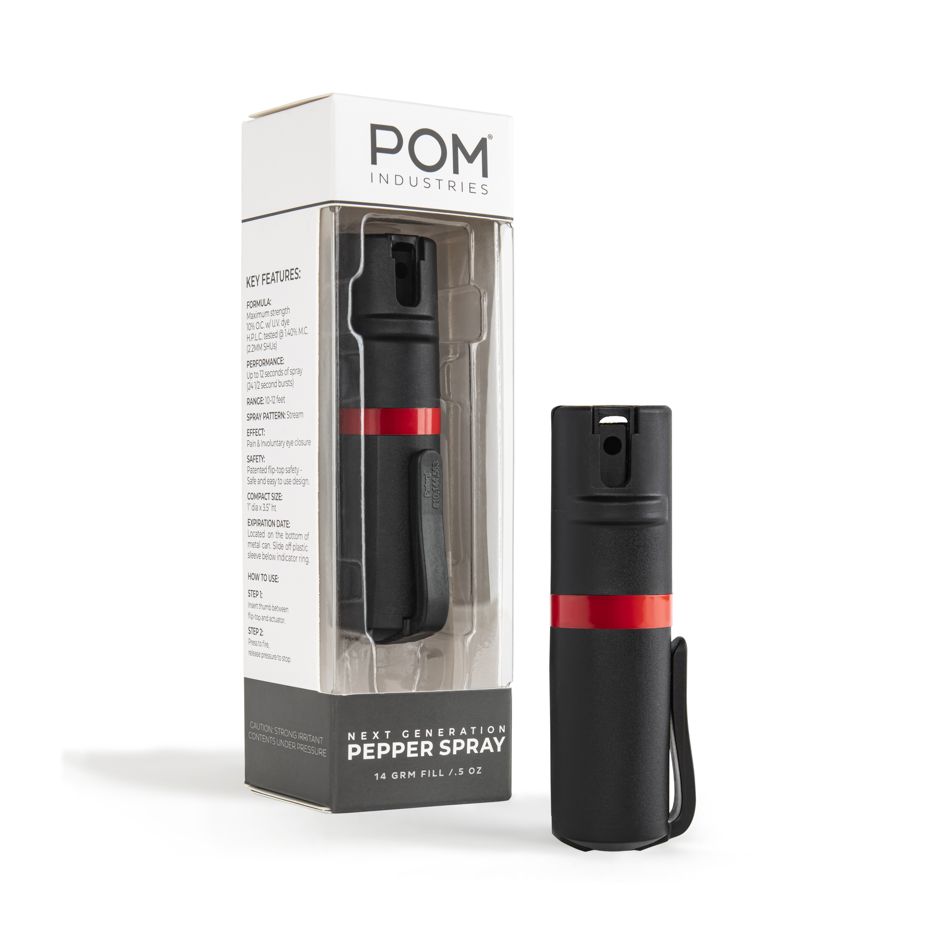 POM Pepper Spray Flip Top Pocket Clip - Maximum Strength OC Spray ...