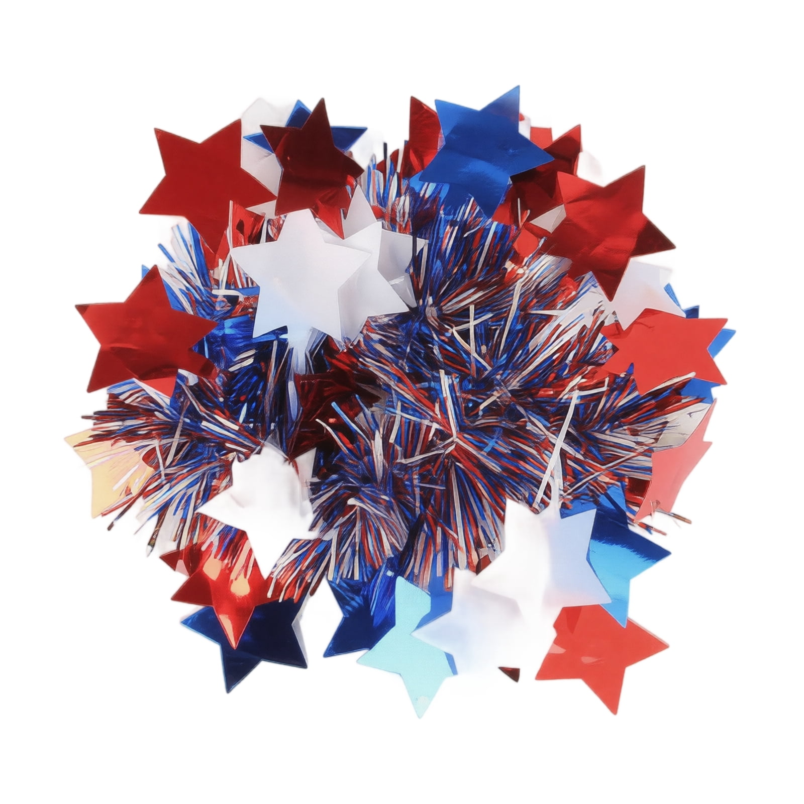 POMOMOP Patriotic Tinsel Wrist Corsage 5.9 Inch, Red White Blue Tinsel ...