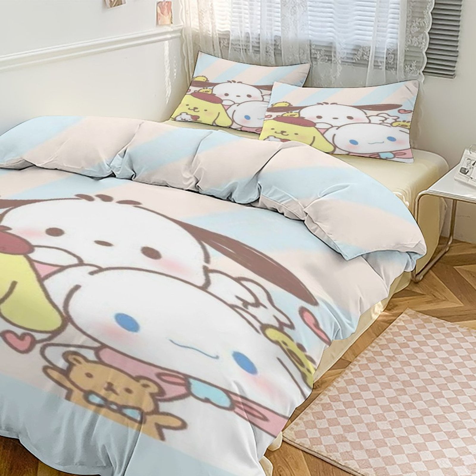 POMPOM-PURIN Bedding Set Anime Three-piece for Boys Girls Teens King ...