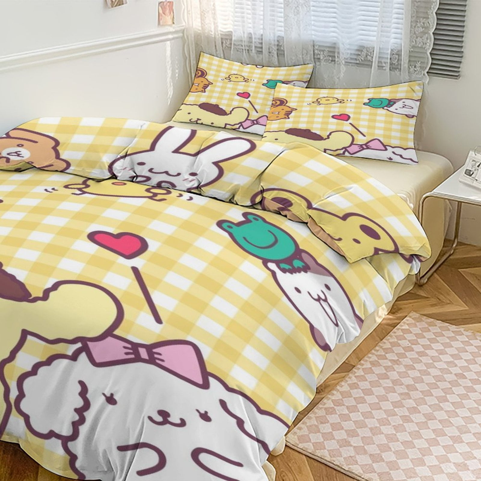 POMPOM-PURIN Bedding Set Anime Three-piece for Boys Girls Teens Queen ...