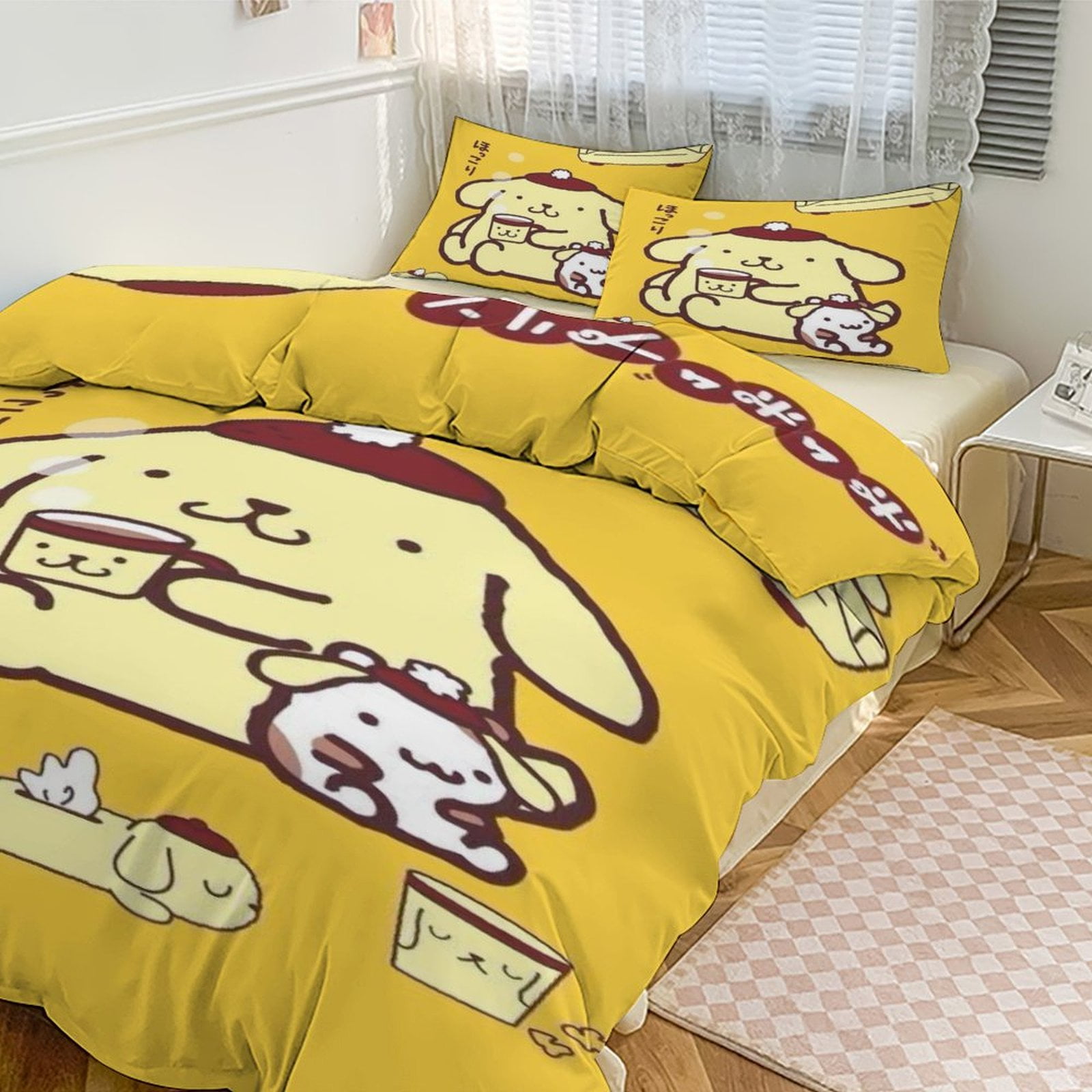 POMPOM-PURIN Bedding Set Anime Three-piece for Boys Girls Teens Twin ...